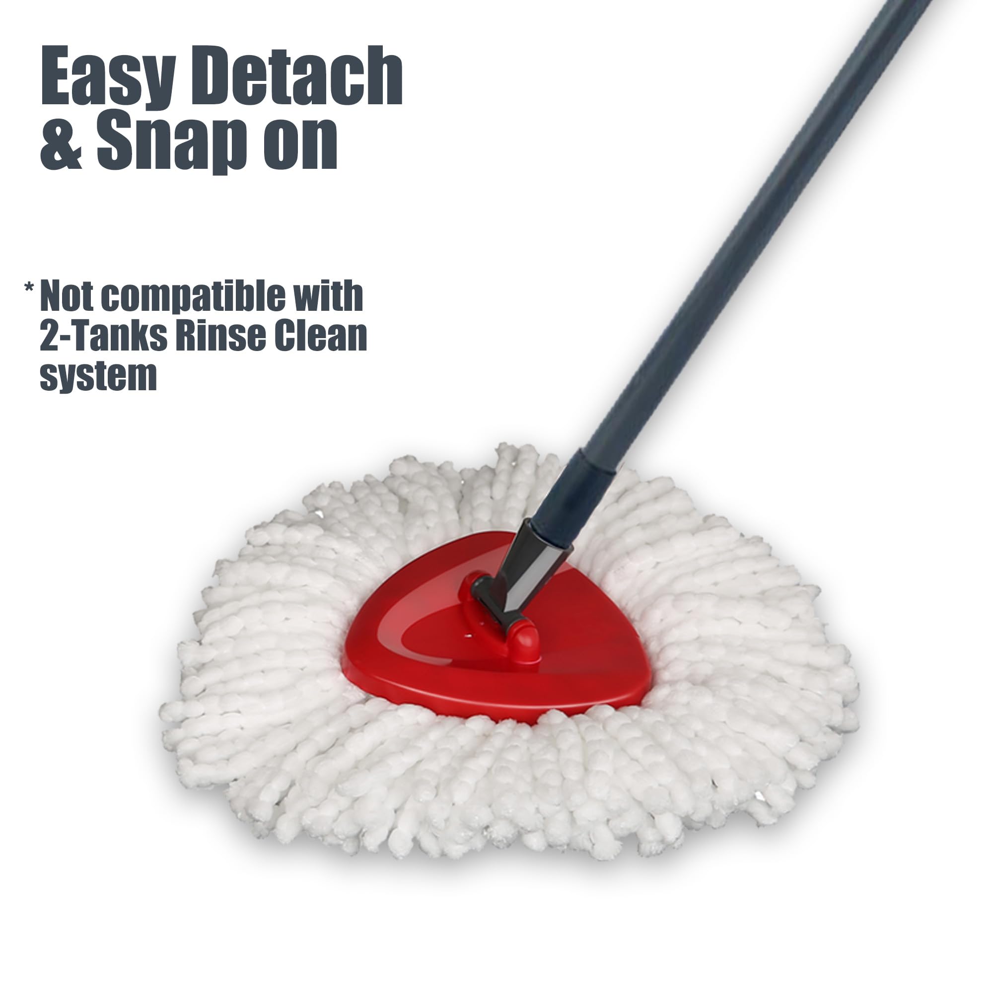 Mop Replace Head [ 3 Pack ] Mop Refills Compatible with O Cedar EasyWring Spin Mop - Microfiber, Deep Cleaning, Machine Washable and Easy-to-Replace