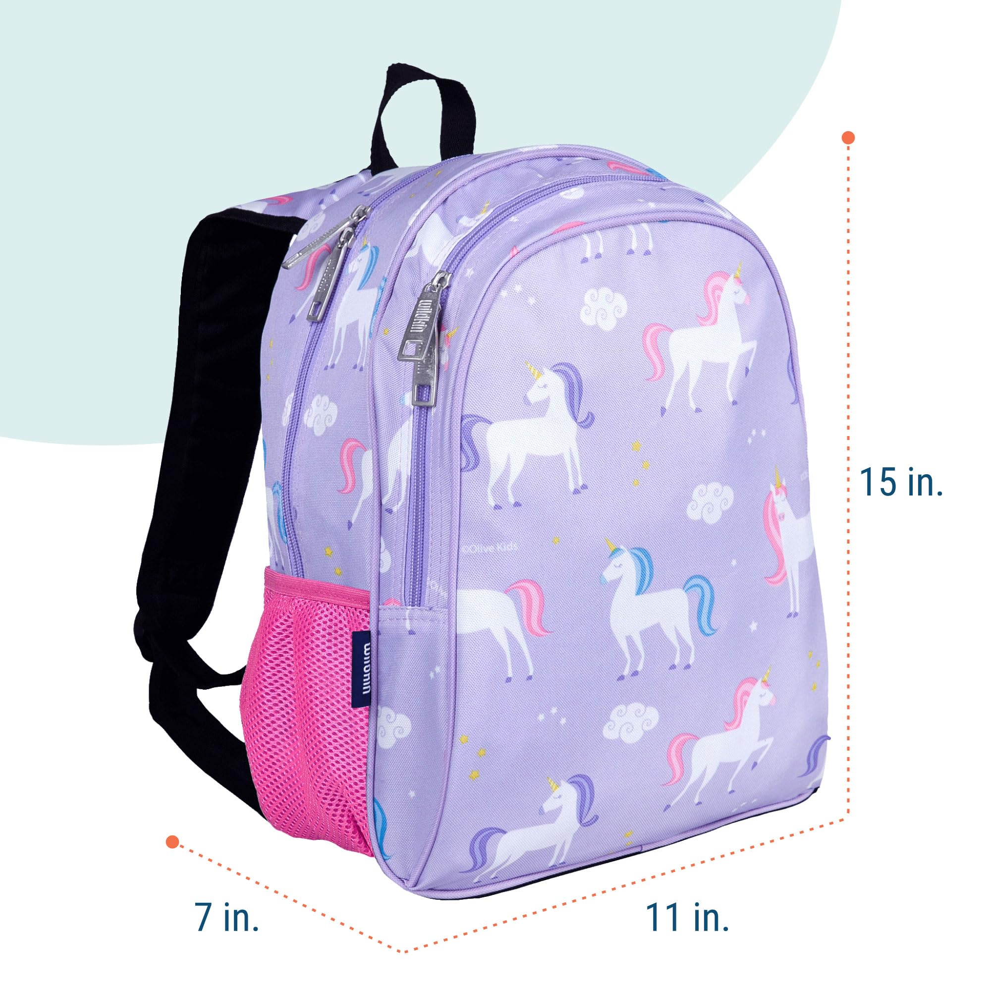 Wildkin 15-Inch Kids Backpack for Boys & Girls, Perfect for Early Elementary, Backpack for Kids Features Padded Back & Adjustable Strap, Ideal for School & Travel Backpacks (Unicorn)