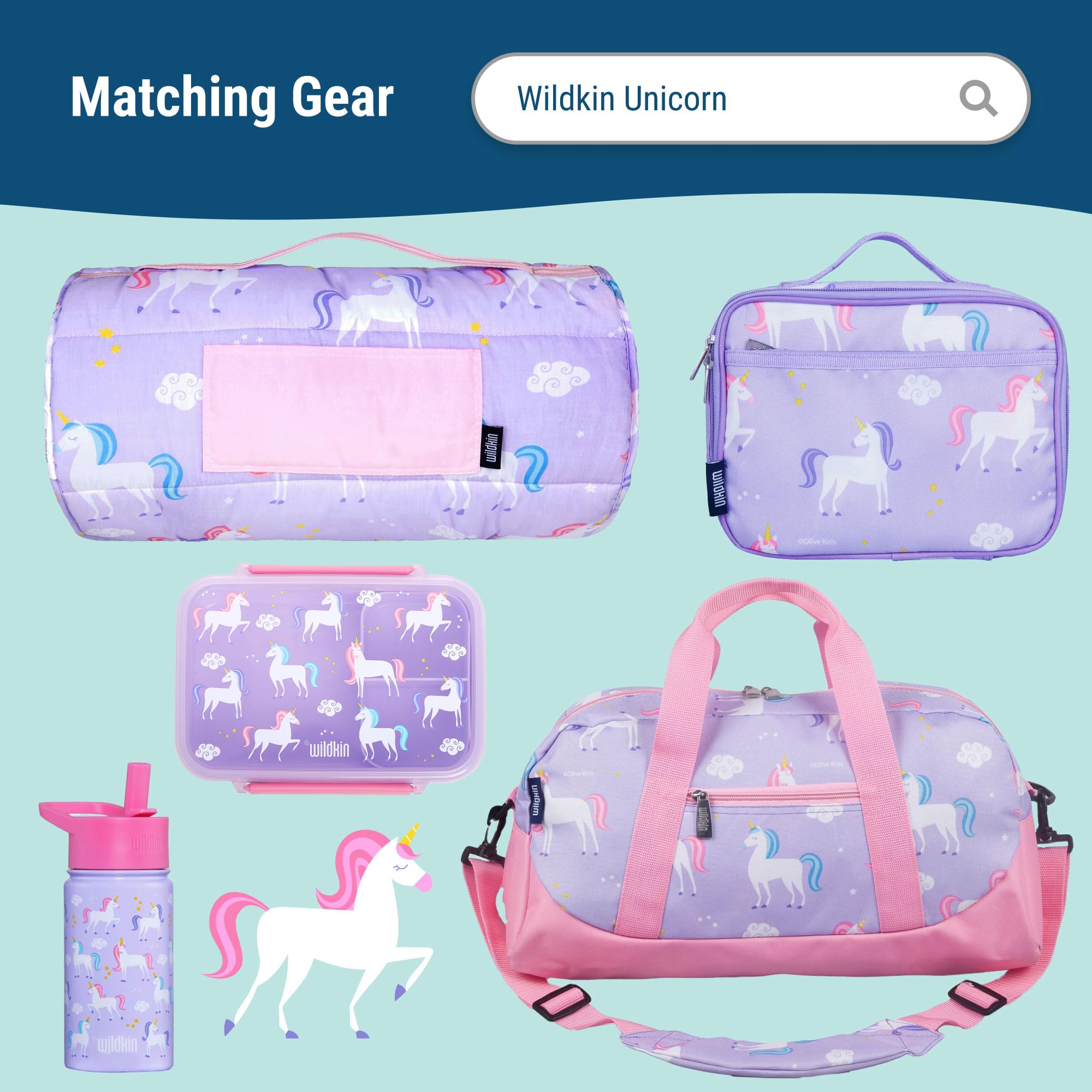 Wildkin 15-Inch Kids Backpack for Boys & Girls, Perfect for Early Elementary, Backpack for Kids Features Padded Back & Adjustable Strap, Ideal for School & Travel Backpacks (Unicorn)