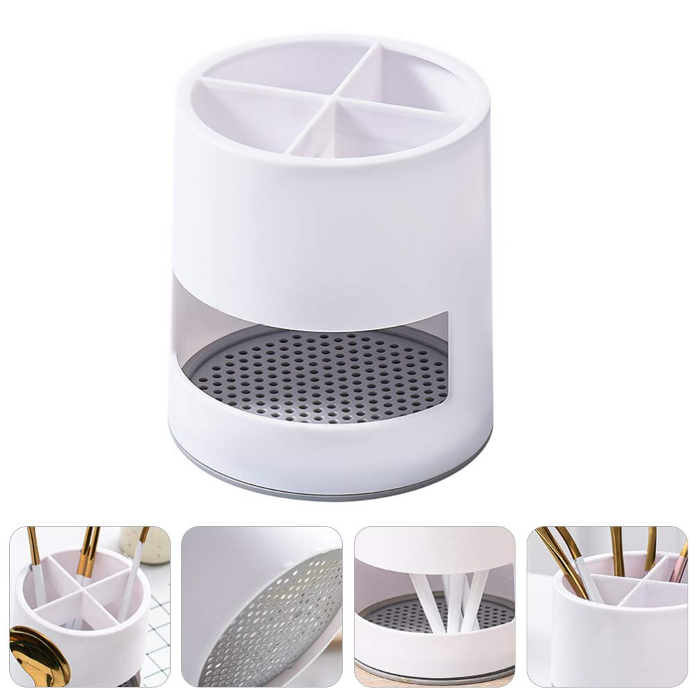 DOITOOL Kitchen Utensils Flatware Caddy Holder Plastic Storage Organizer Wall Mount Kitchen Caddy Bin for Silverware Forks Spoons Chopsticks White Kitchen Utensils Holder