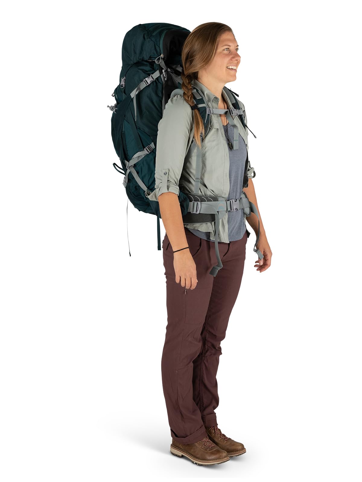 Osprey Ariel Plus 70 Women's Backpacking Backpack, Night Jungle Blue, X-Small/Small