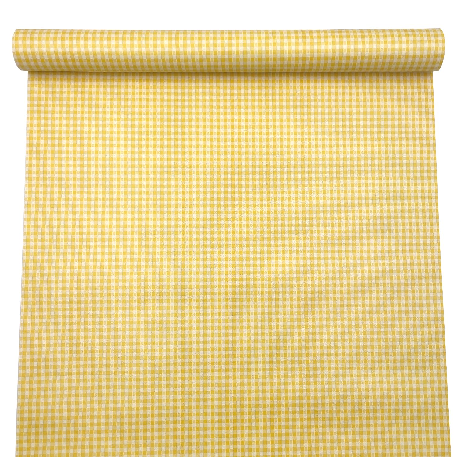 Yifely Yellow & White Checkered Plaid Furniture Paper Self-Adhesive Shelf Liner Base Cabinet Decor 17.7 Inch by 9.8 Feet