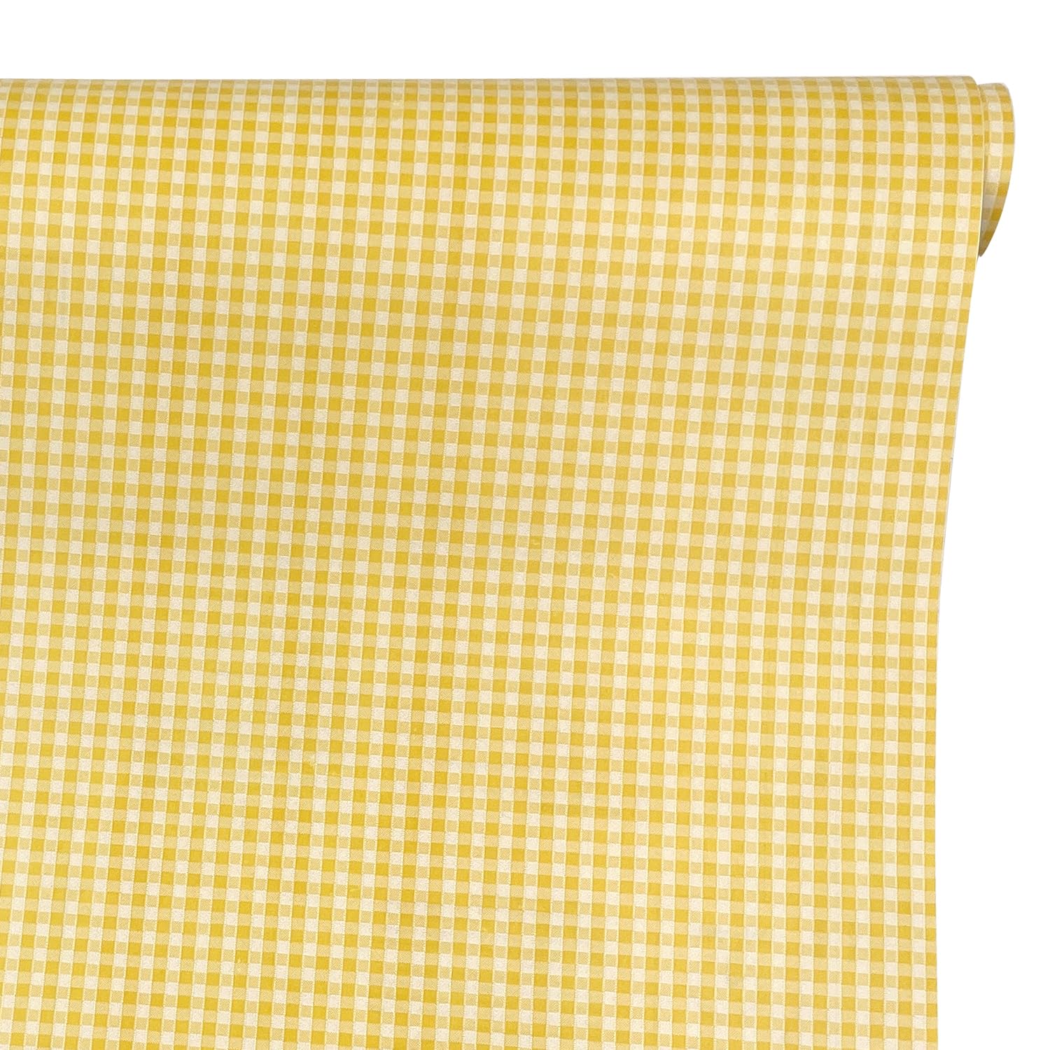 Yifely Yellow & White Checkered Plaid Furniture Paper Self-Adhesive Shelf Liner Base Cabinet Decor 17.7 Inch by 9.8 Feet