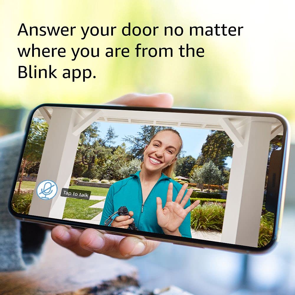 Blink Video Doorbell | Two-way audio, HD video, motion and chime app alerts, and Alexa enabled — wired or wire-free (White)