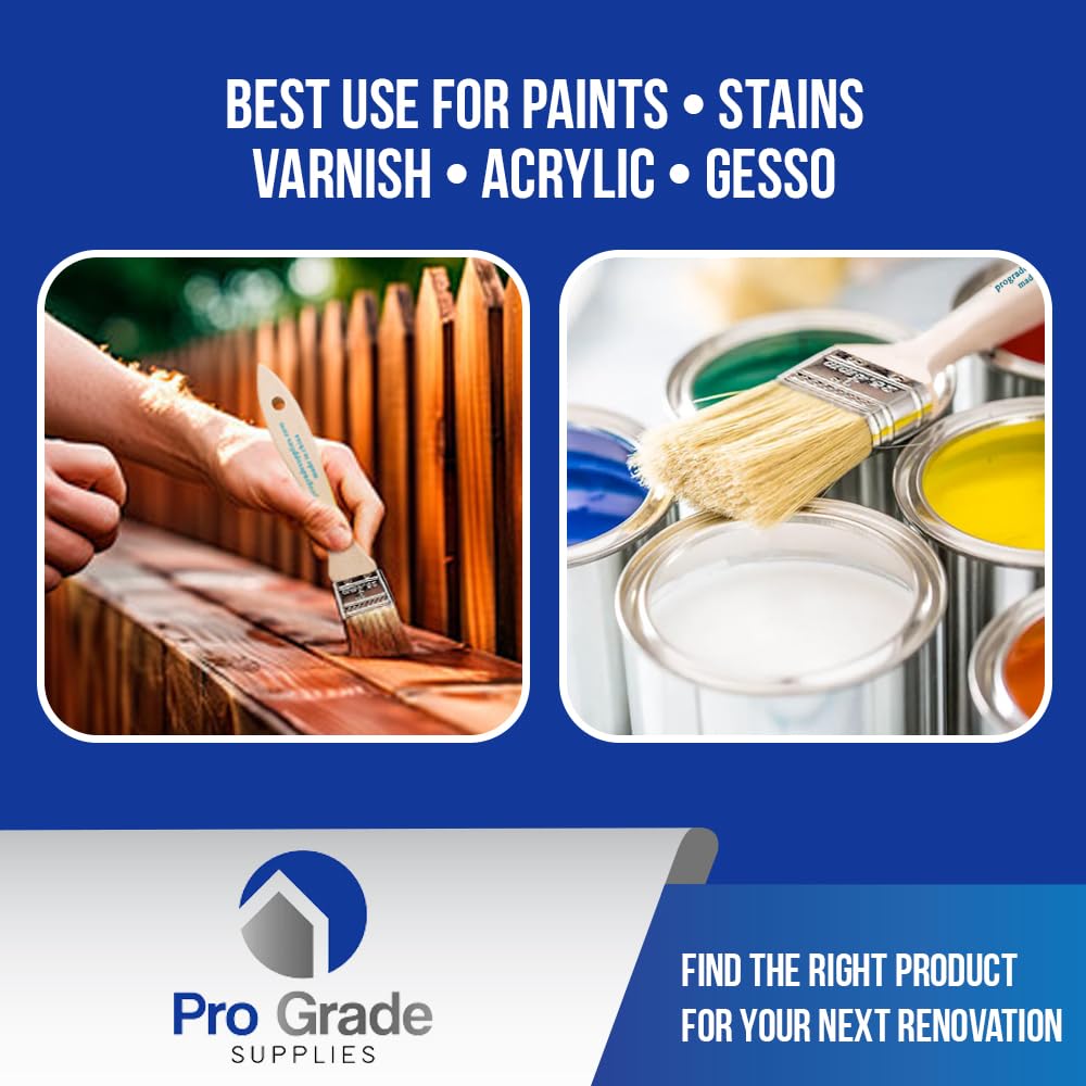 Pro Grade Chip Paint Brushes - 96-Pack - 1" Chip Brushes for Paints, Stains, Varnishes, Glues, & Gesso - Home Improvement - Interior & Exterior Use