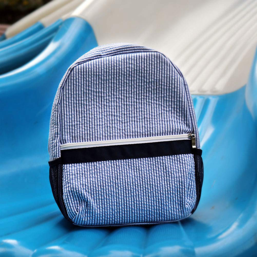 Toddler Backpack, Seersucker Gingham Kids Backpack for Boys and Girls, Preschool Kids Backpack, Lightweight Schoolbag for Child, Small(2-5 years)