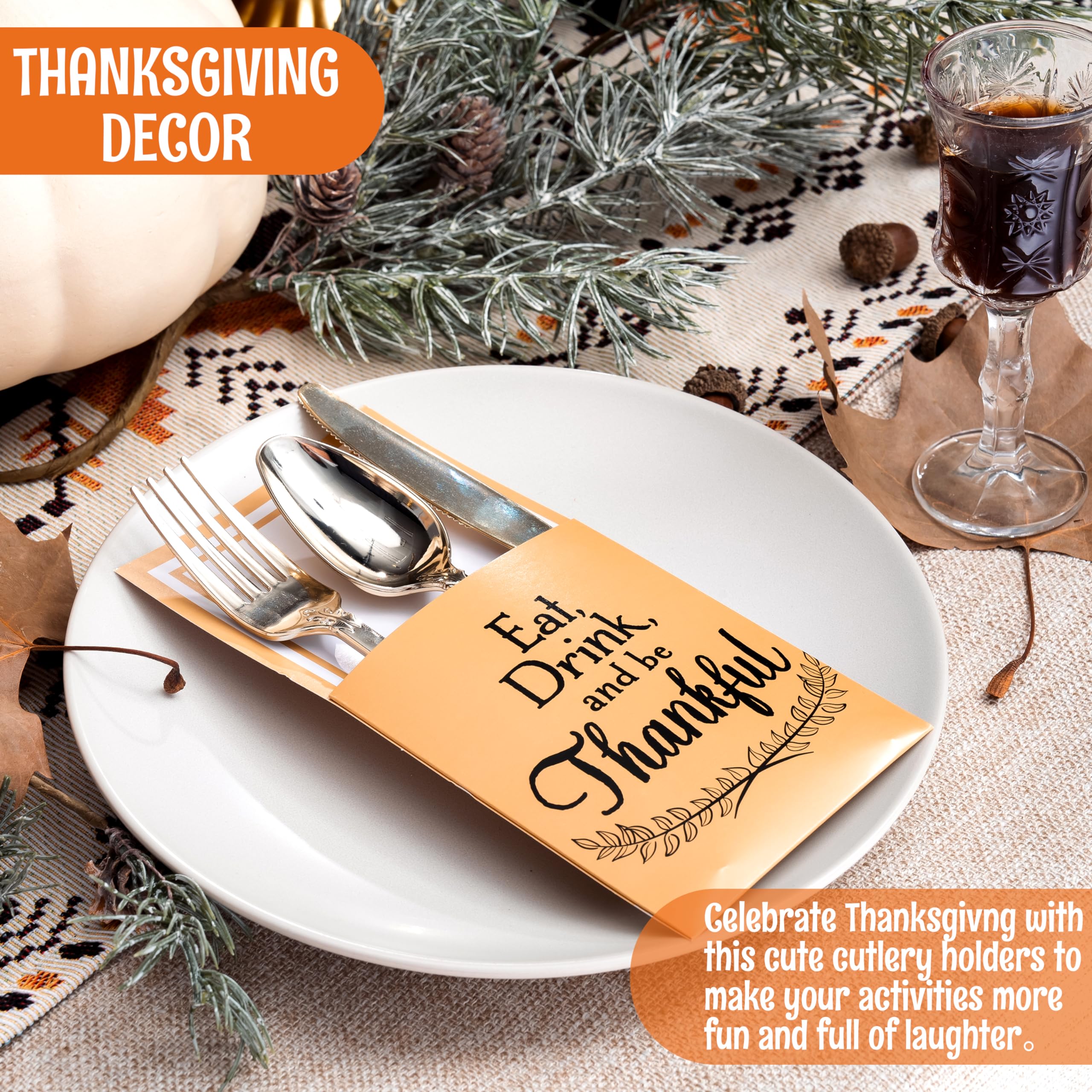 JOYIN 36 Thanksgivng Turkey Cutlery Decorative Utensil Holder for Autumn Fall Harvest Party Favor Supply Dinner Table Decor.