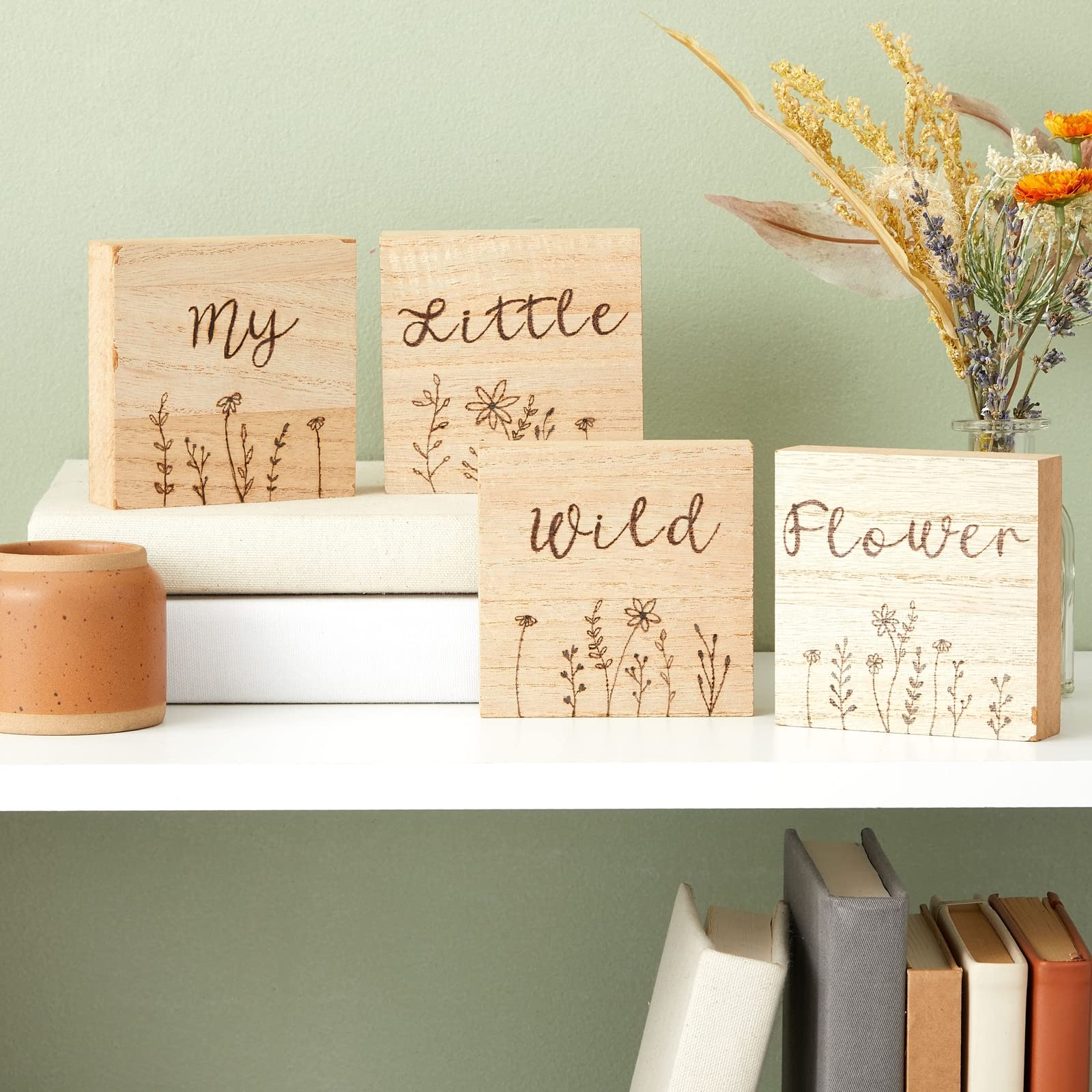 Unfinished Wood Blocks for Crafts, 1 Inch Thick MDF Squares (4x4 in, 4 Pack)
