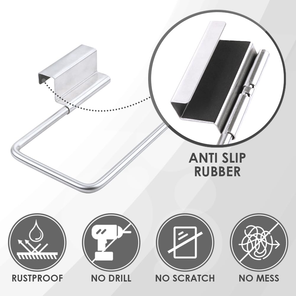 COMFECTO Over The Cabinet Door Paper Towel Holder for Kitchen Bathroom, Stainless Steel 12 Inch Paper Towel Roll Holder