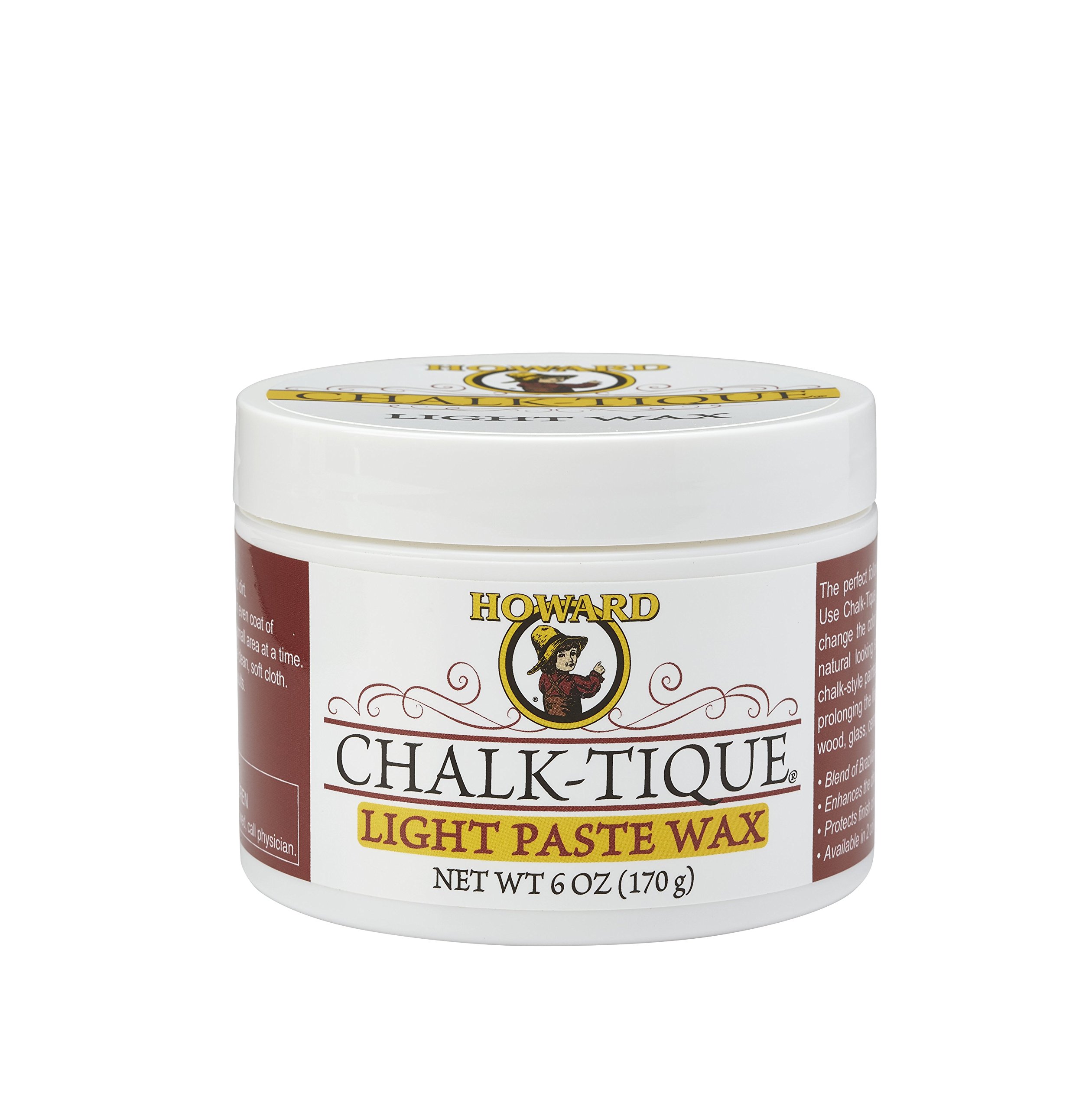 Howard Products Chalk-Tique Light Paste Wax – Soft Chalk Paint Wax – Perfect Furniture Wax For Your Chalk Paint Home Décor Project , 6 Ounce (Pack of 1)
