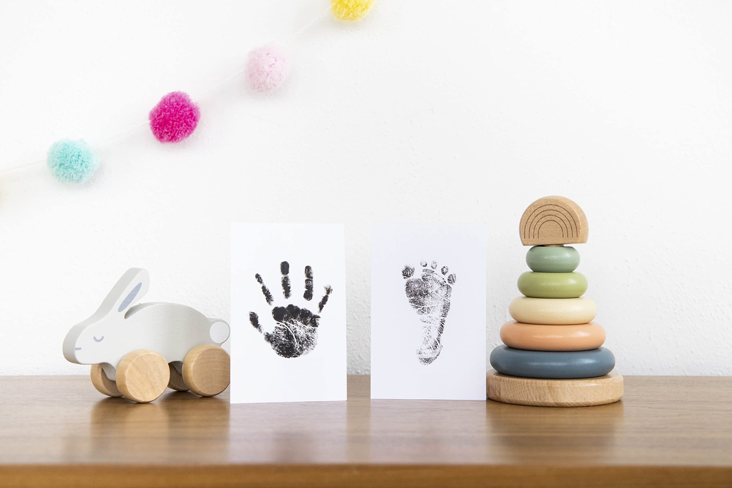 Pearhead Newborn Baby Handprint or Footprint Clean-Touch Ink Pad Kit, Baby Print, Newborn Keepsake, Black