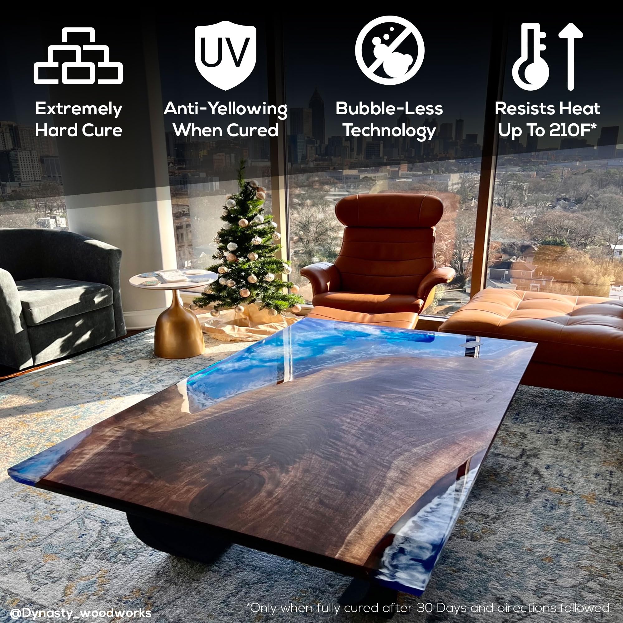 Deep Pour Epoxy Resin Kit Crystal Clear Liquid Glass 2-4 inch 1.5 GL, Food Grade Safe Self Levelling Epoxy Kit, Clear Epoxy Resin Wood Filler, Clear Casting Resin, River Table Epoxy Resin 2:1