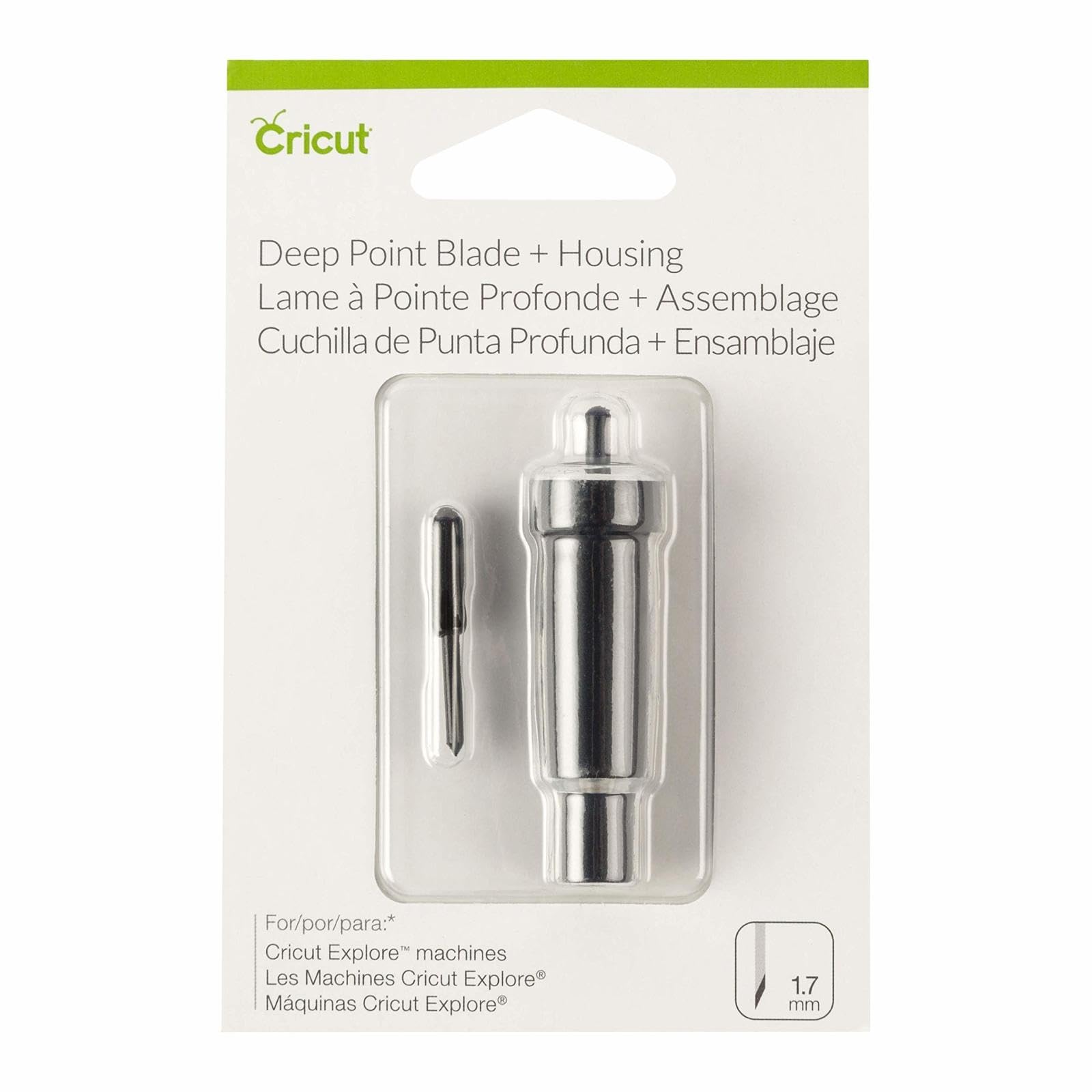 Cricut Deep-Point Blade + Housing, Cutting Blade with Deep Cut Housing, Cut Materials up to 1.5mm Thickness, For Personalized Crafts, Compatible With Cricut Maker and Explore Machines
