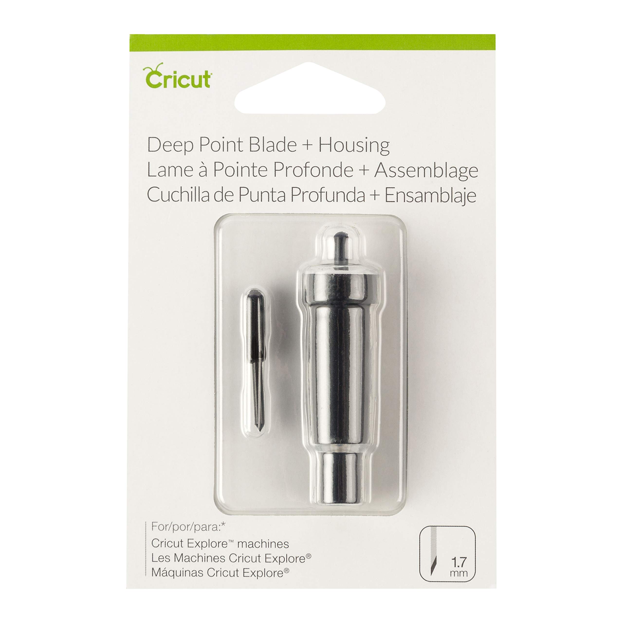 Cricut Deep-Point Blade + Housing, Cutting Blade with Deep Cut Housing, Cut Materials up to 1.5mm Thickness, For Personalized Crafts, Compatible With Cricut Maker and Explore Machines