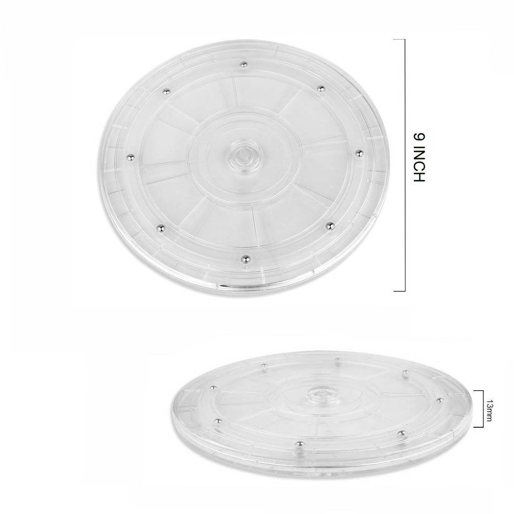Cedmon Heavy Duty Lazy Susan Turntable Organizer Acrylic Organizers for Kitchen Corner Cabinets Spice Rack Cake Decorating TV Laptop Computer Monitor (9 inch)