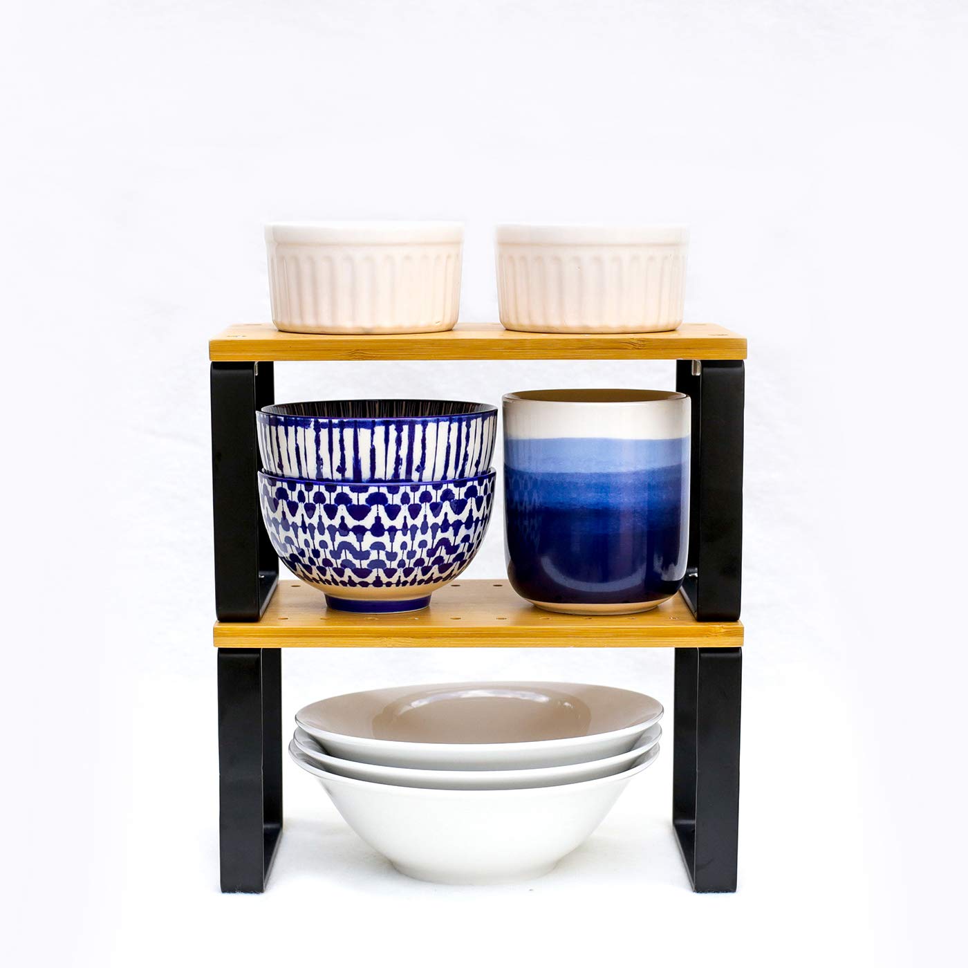 SBS Stackable, Kitchen Counter. Pantry and Cabinet Organizer, Modular Shelves. 2 Shelves (9.5 inch)