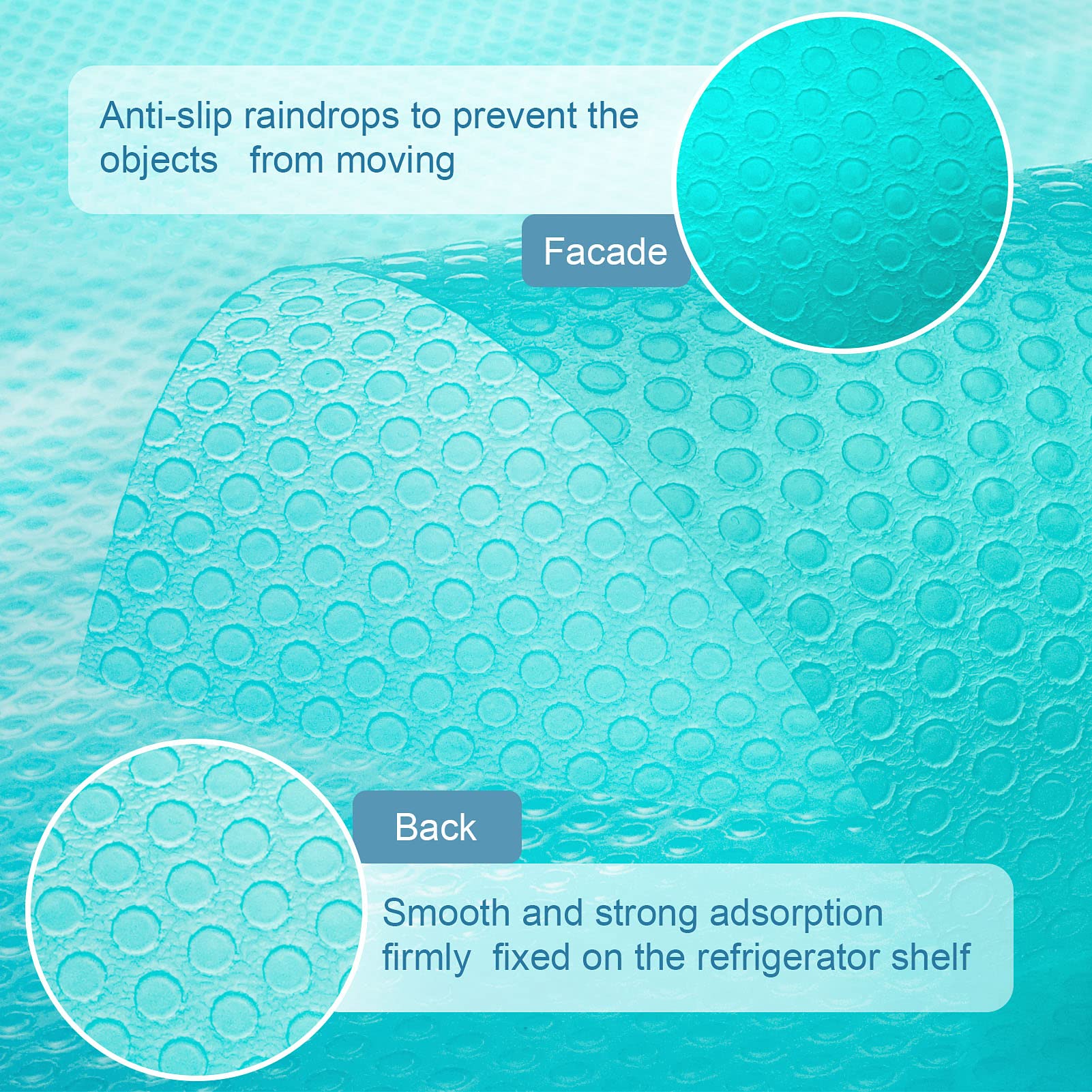 Refrigerator Liners Fridge Mats Pads 8 Pack Washable Waterproof Drawer Table Shelf Liner Mat with 2 Cleaning Cloths(3 Green + 3 Pink + 2 Blue)