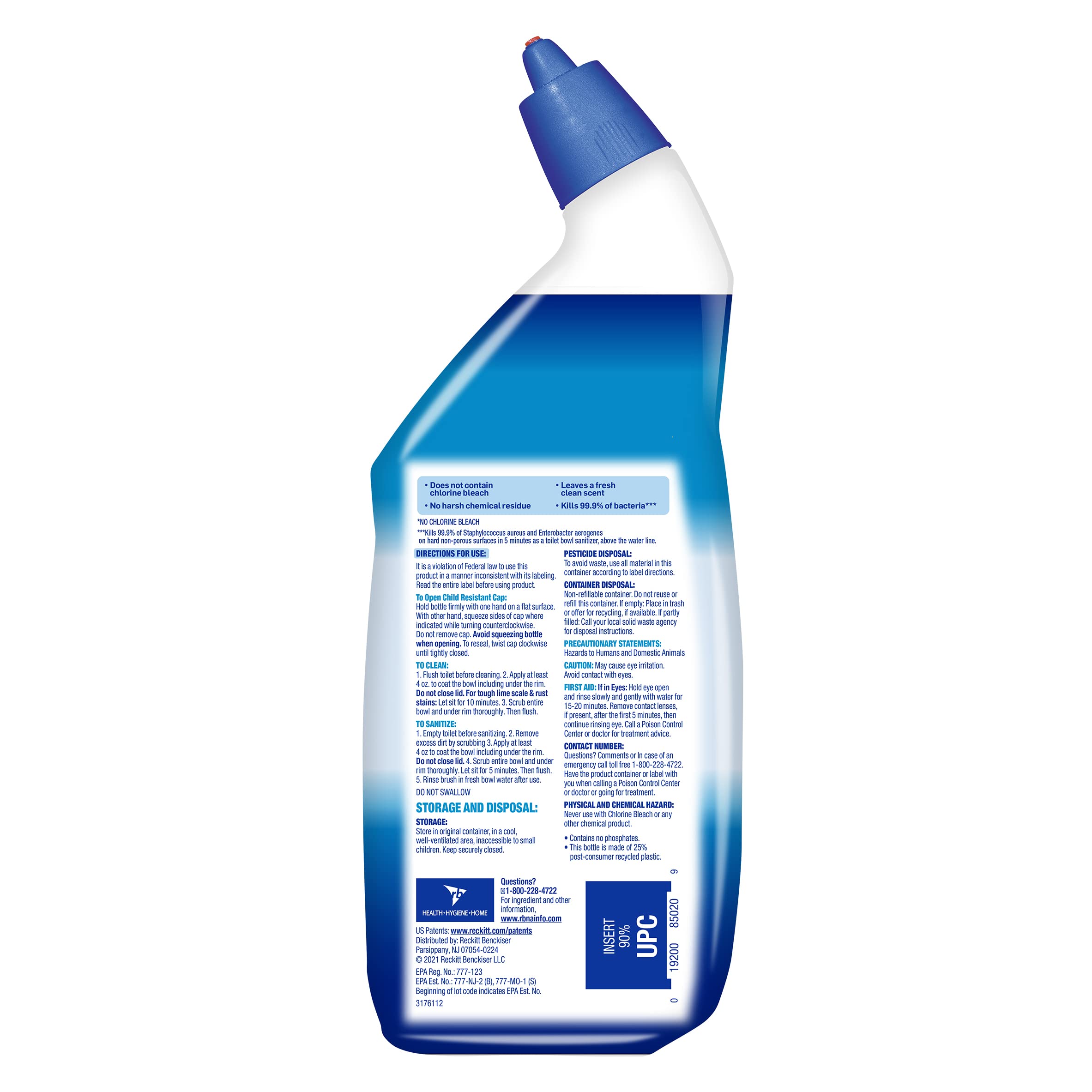 Lysol Toilet Bowl Cleaner Gel, For Cleaning and Disinfecting, Bleach Free, Ocean Fresh Scent, 24oz