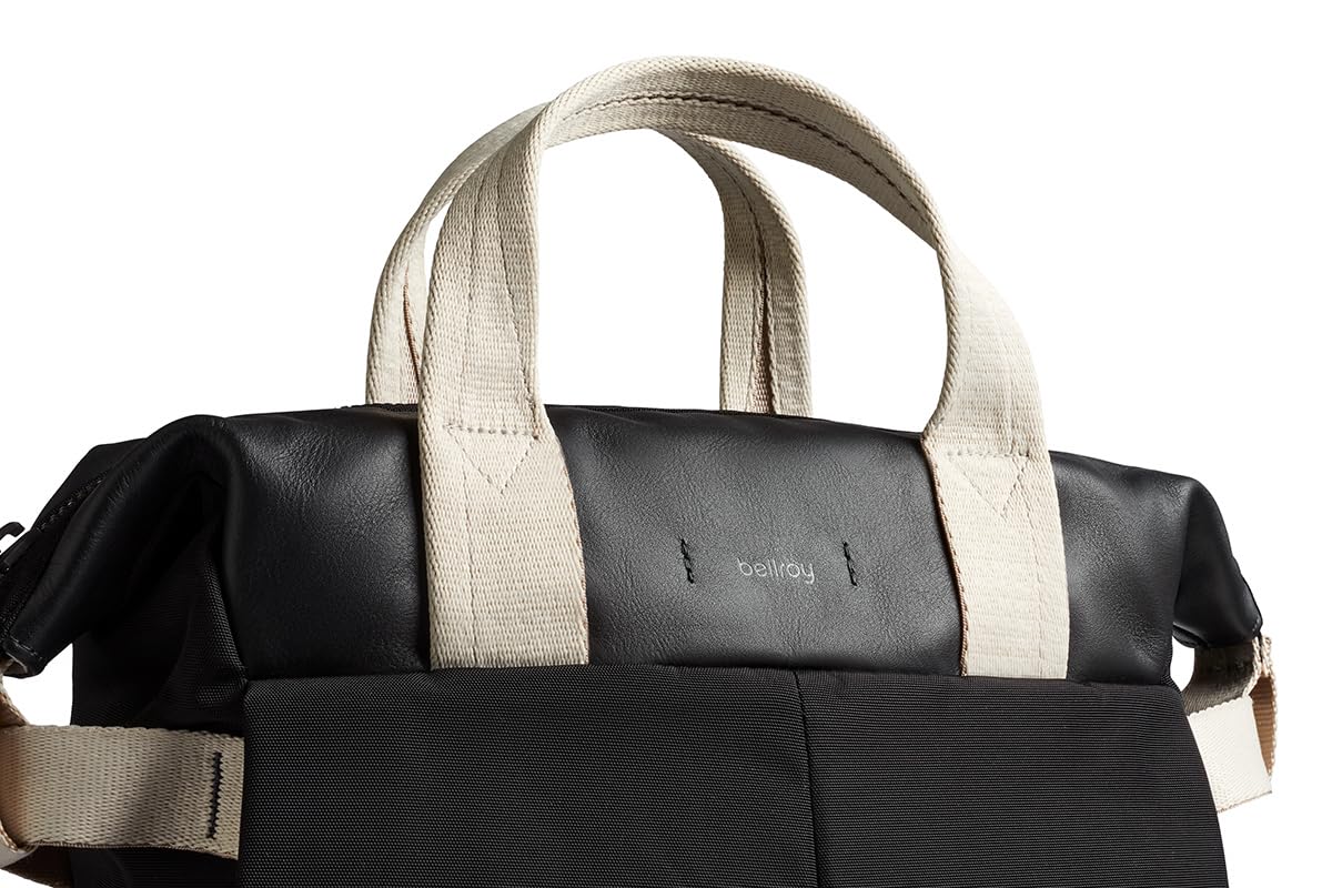 Bellroy Tokyo Totepack - Premium Edition (Convertible Leather Panel Fashion Backpack/Tote Bag, Fits 16β Laptop) - Black Sand