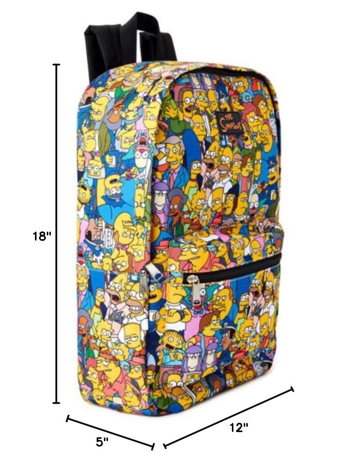 Mad Engine Simpsons Character All Over Backpack One Size Multicolor