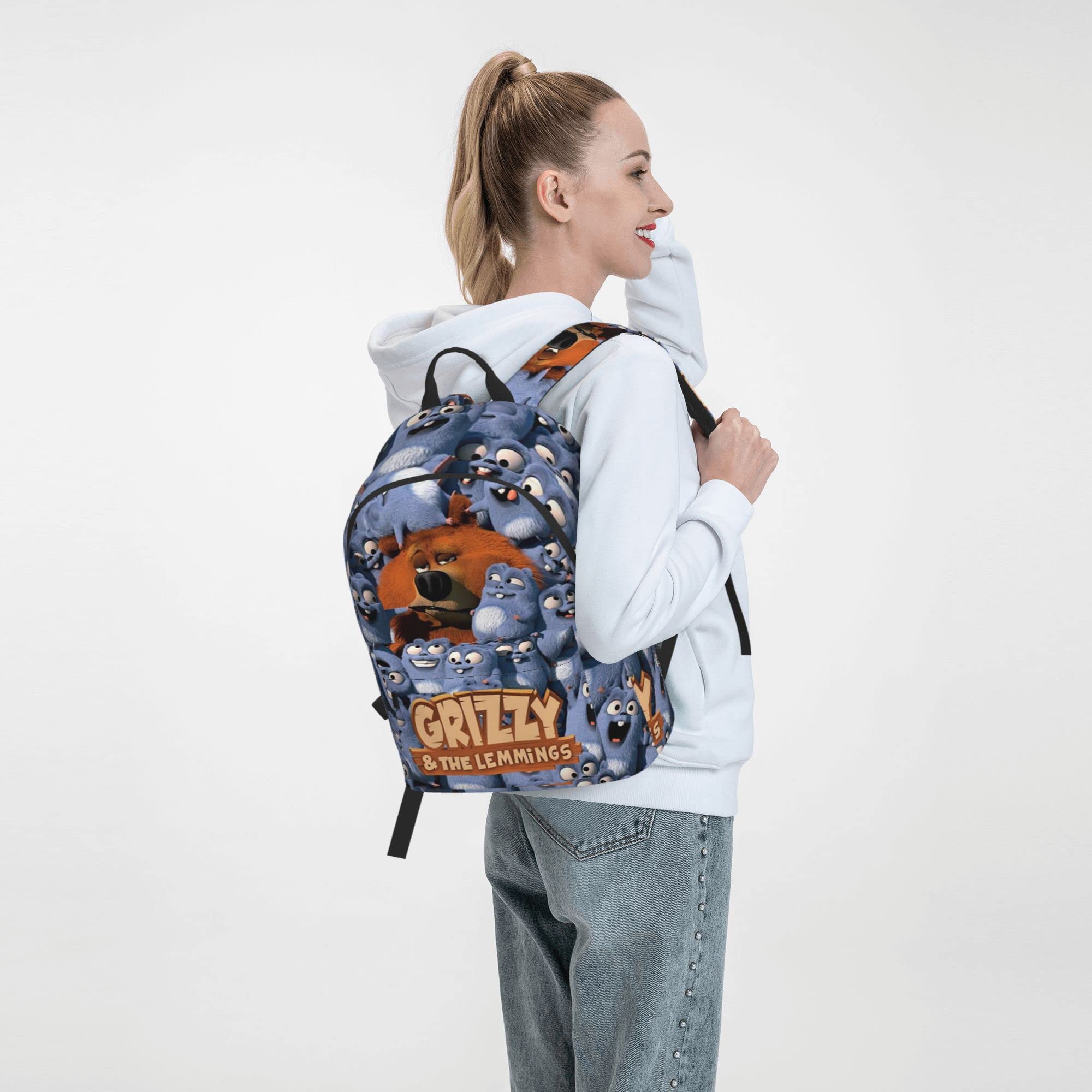Grizzy and The Lemmings Backpack for Men Women Casual Daypack Travel Laptop Backpack Multifunction Bag 16 inch(style2)
