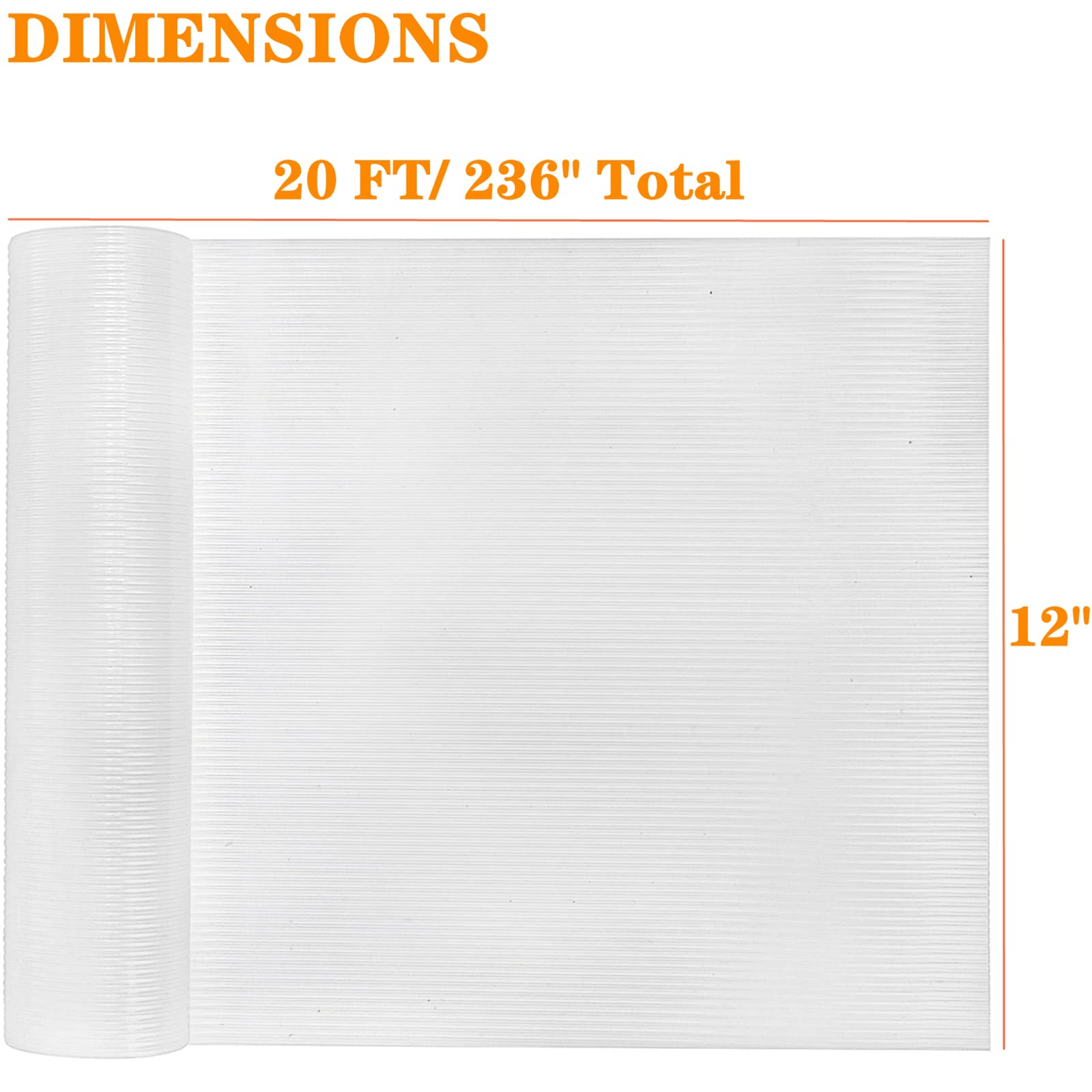 DEAYOU 2 Roll Clear Shelf Liner, 12"x 40 FT EVA Nonslip Drawer Liner, Non-Adhesive Kitchen Liner, Waterproof Pantry Fridge Liner, Oilproof Grip Liner Mat Protector for Table, Rack, Cuttable, Washable