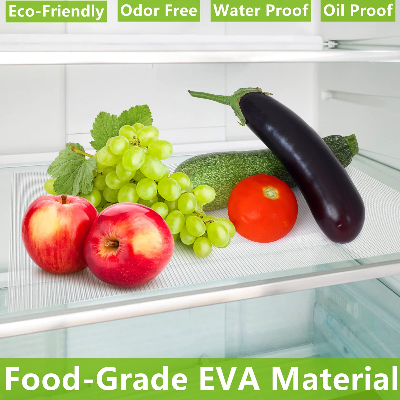 DEAYOU 2 Roll Clear Shelf Liner, 12"x 40 FT EVA Nonslip Drawer Liner, Non-Adhesive Kitchen Liner, Waterproof Pantry Fridge Liner, Oilproof Grip Liner Mat Protector for Table, Rack, Cuttable, Washable