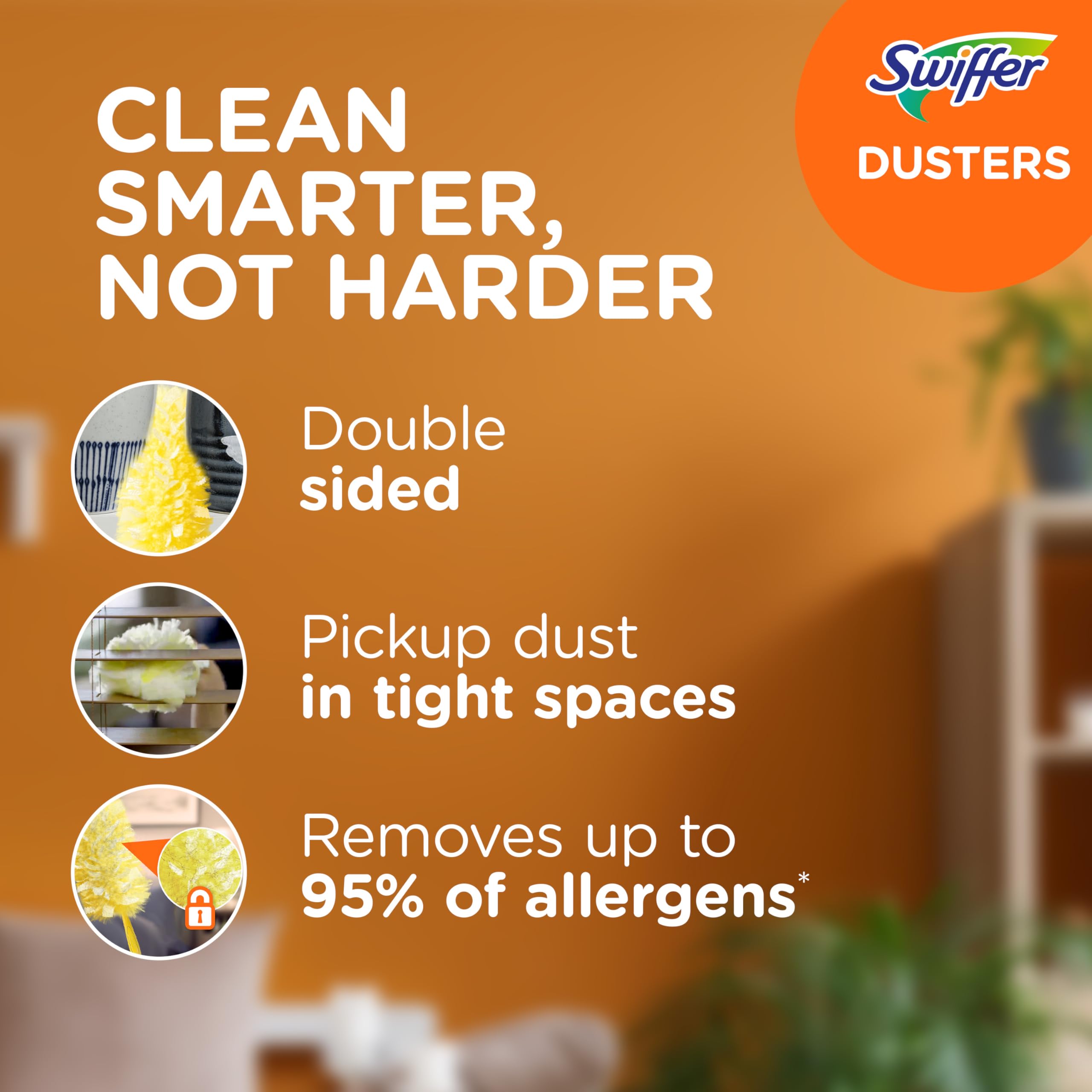 Swiffer 360 Dusters Extendable Handle Starter Kit, 3 Count Duster Refill