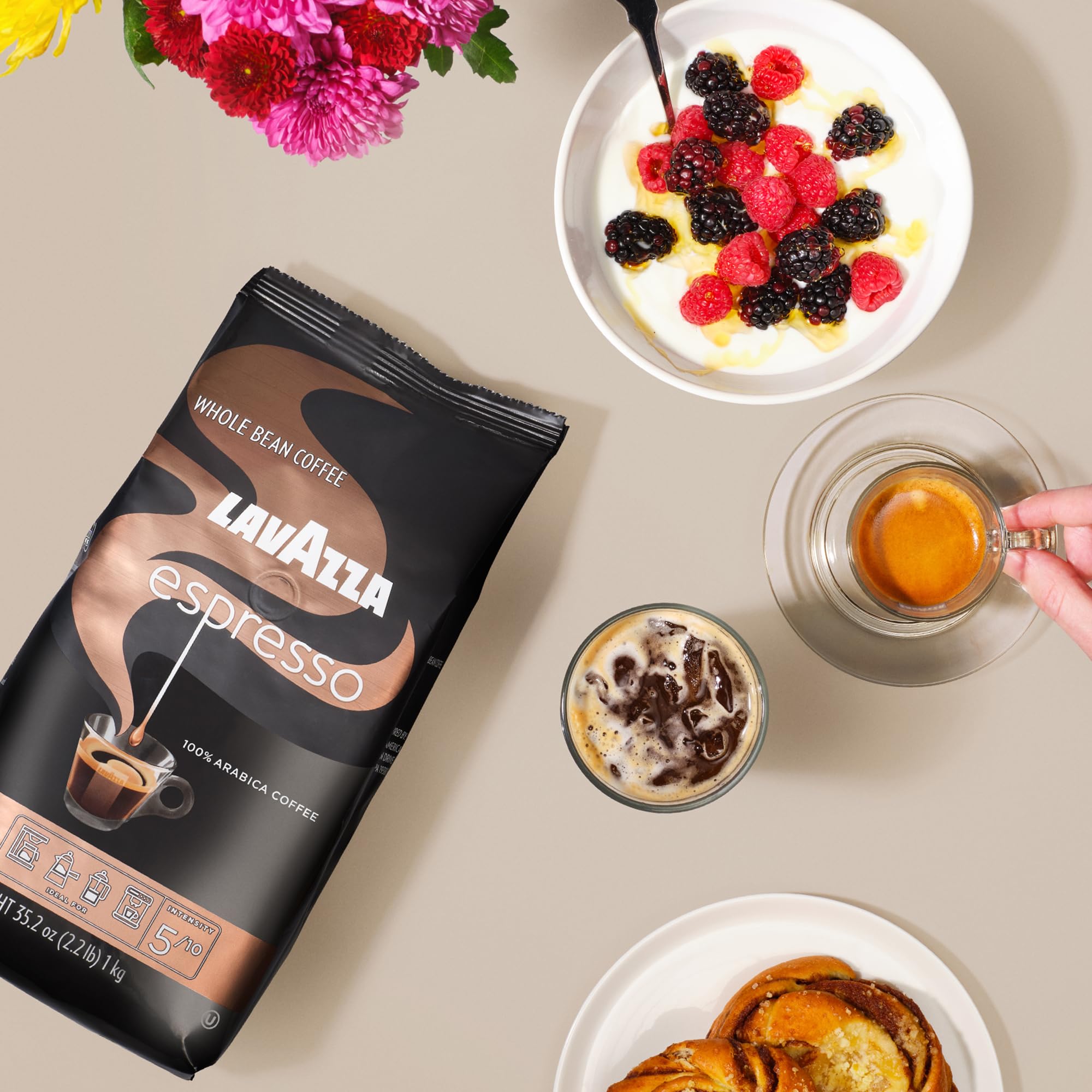 Lavazza Espresso Italiano Whole Bean Coffee Blend, Medium Roast, 2.2 Pound Bag (Packaging may vary) Premium Quality Arabic