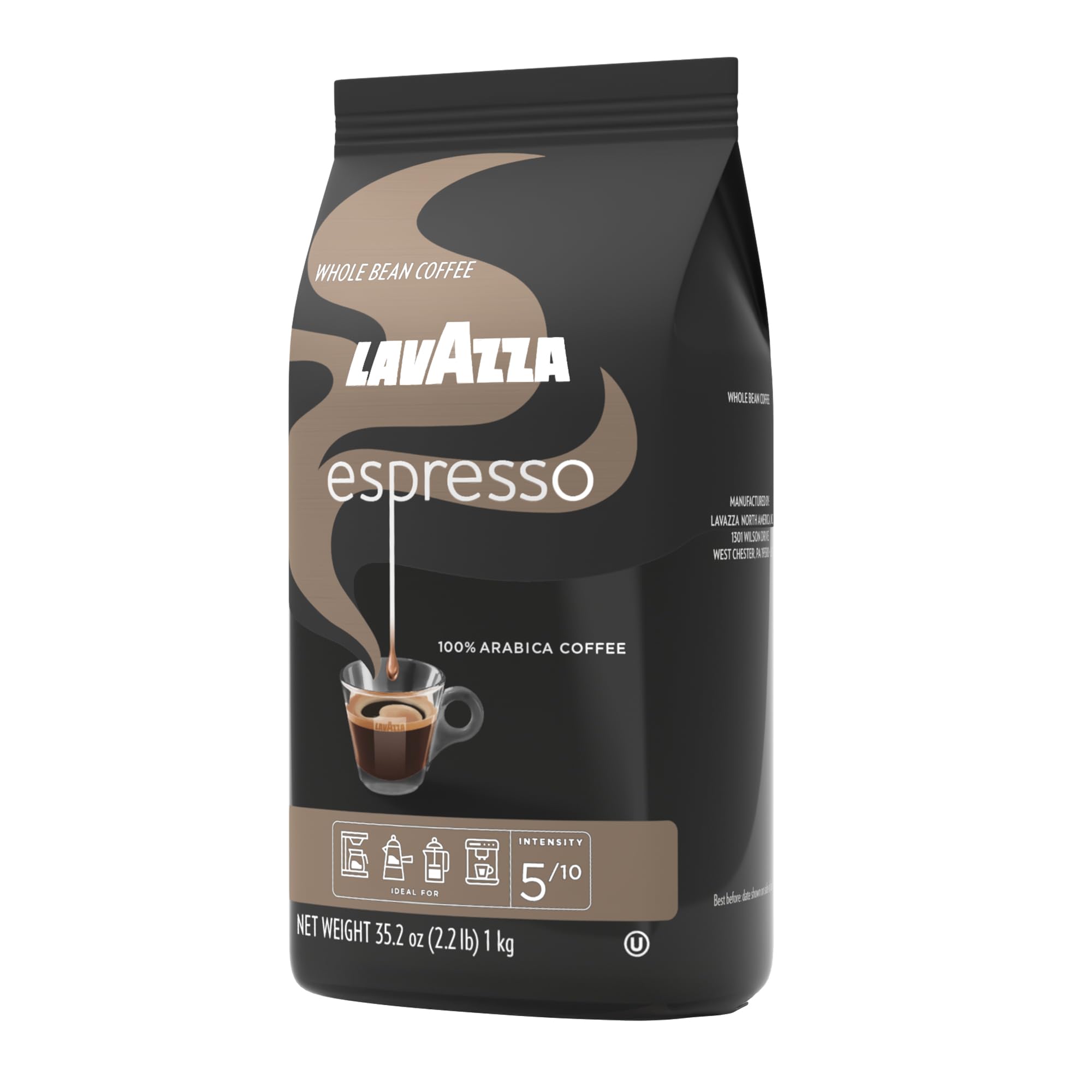 Lavazza Espresso Italiano Whole Bean Coffee Blend, Medium Roast, 2.2 Pound Bag (Packaging may vary) Premium Quality Arabic