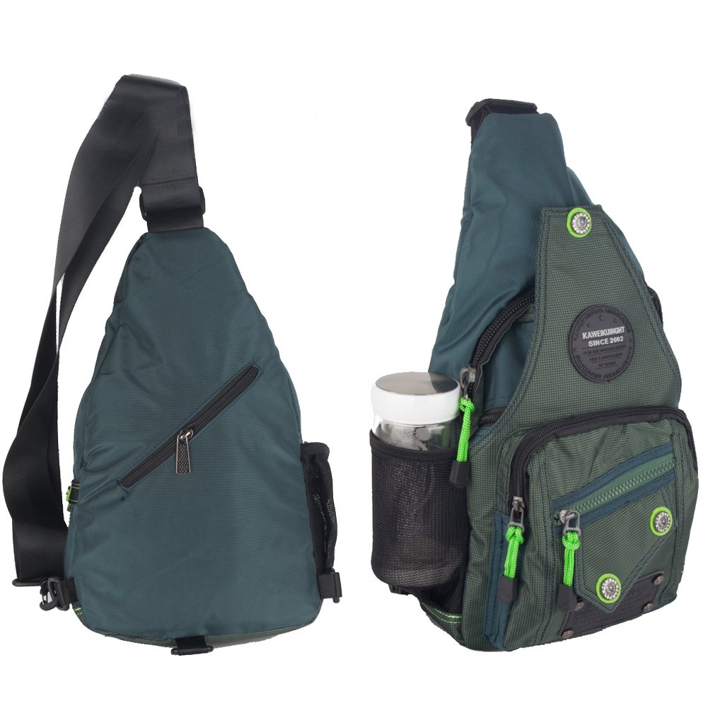 Sling Pack, Crossbody Bag for Men, Kawei Knight Small Bag Chest Pack (B-Lake Blue)
