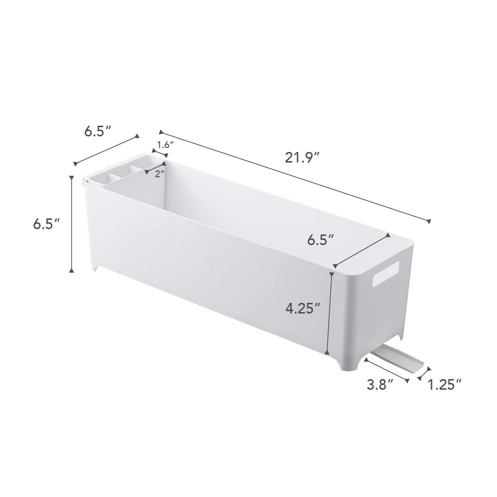 YAMAZAKI home 4314 Slim Dish Drainer Basket-Modern Kitchen Strainer Rack, One Size, White