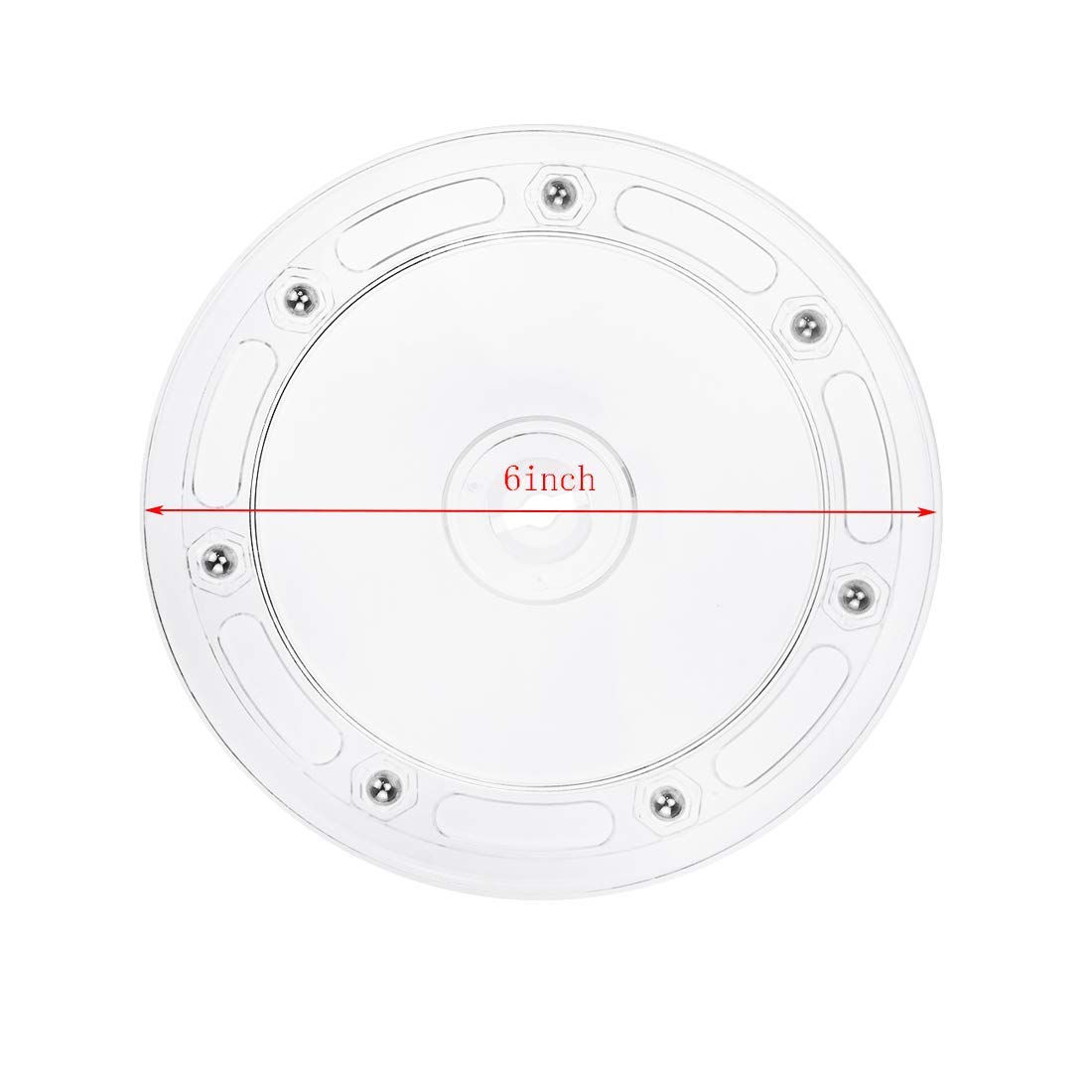 Quluxe 6 Inch Lazy Susan, White Turntable Base, Acrylic Revolving Display Storage Tray for Spice Rack Table Cake Kitchen Pantry Decorating