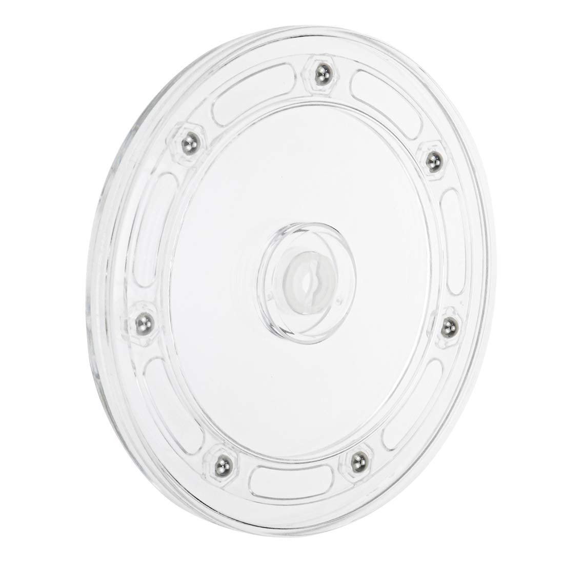 Quluxe 6 Inch Lazy Susan, White Turntable Base, Acrylic Revolving Display Storage Tray for Spice Rack Table Cake Kitchen Pantry Decorating