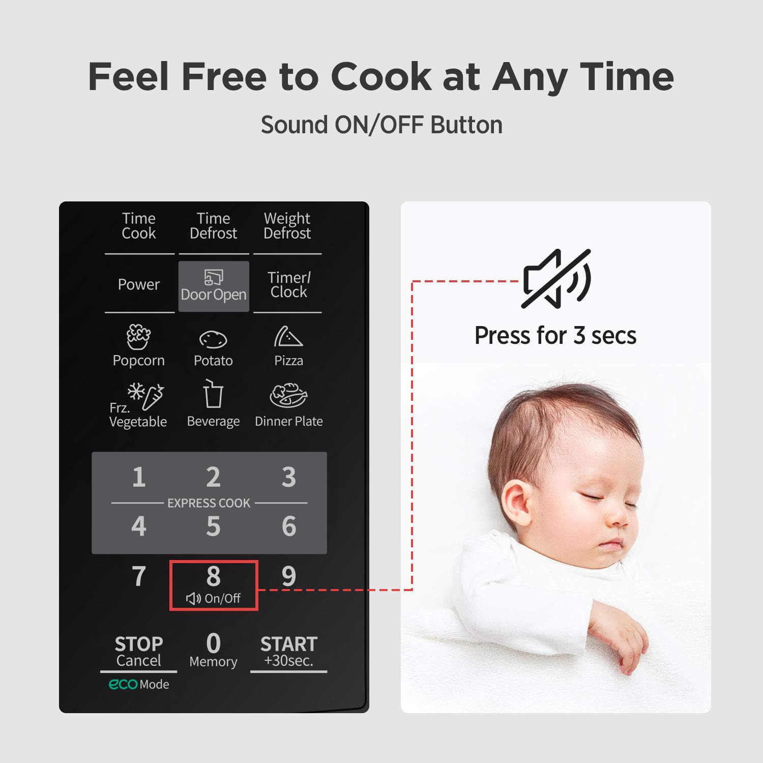 COMFEE' EM720CPL-PMB Countertop Microwave Oven with Sound On/Off, ECO Mode and Easy One-Touch Buttons, 0.7cu.ft, 700W, Black