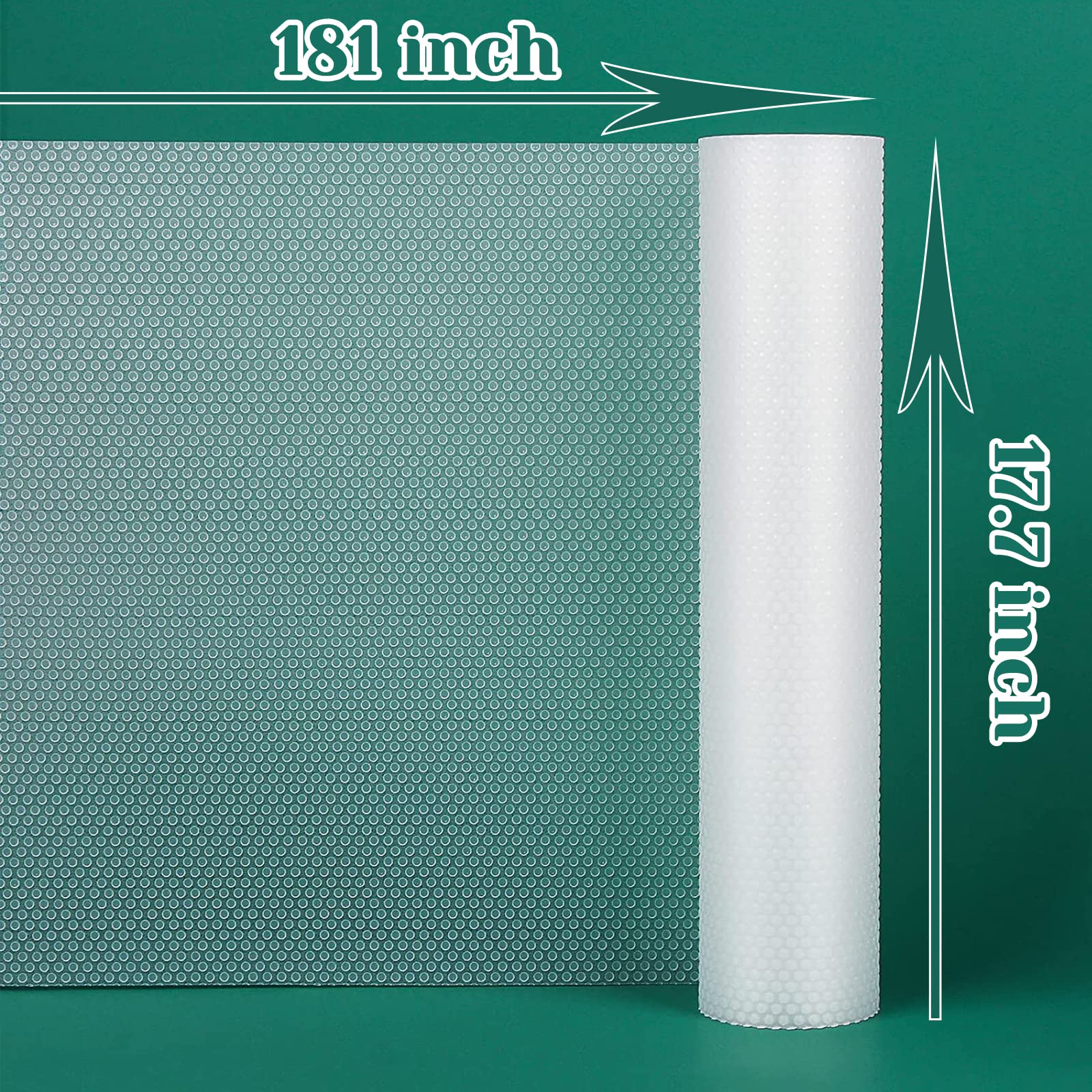 GOTECHBO Shelf Liner Waterproof - Clear Fridge Liners Washable, EVA Anti Frost Refrigerator Mat, Oil-Proof Non Adhesive Cabinet Drawer Liner (17.7" x 181 inch)