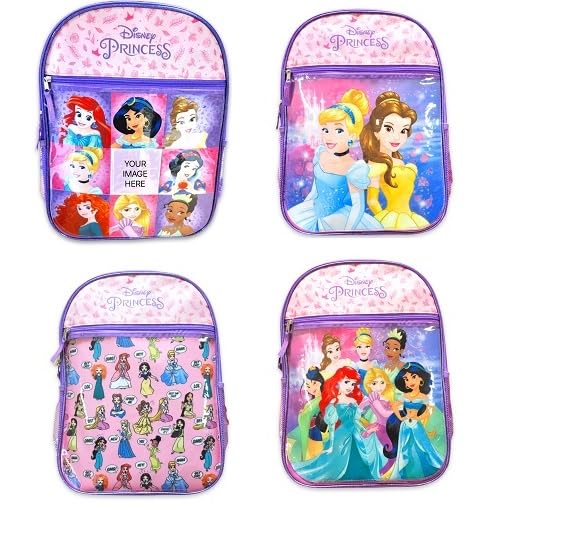 POMPIN Bags Disney Princess Interchangeable Kids Backpack | Disney Princess Backpack - Includes (2) Double Sided Image Panels For 4 Unique Looks