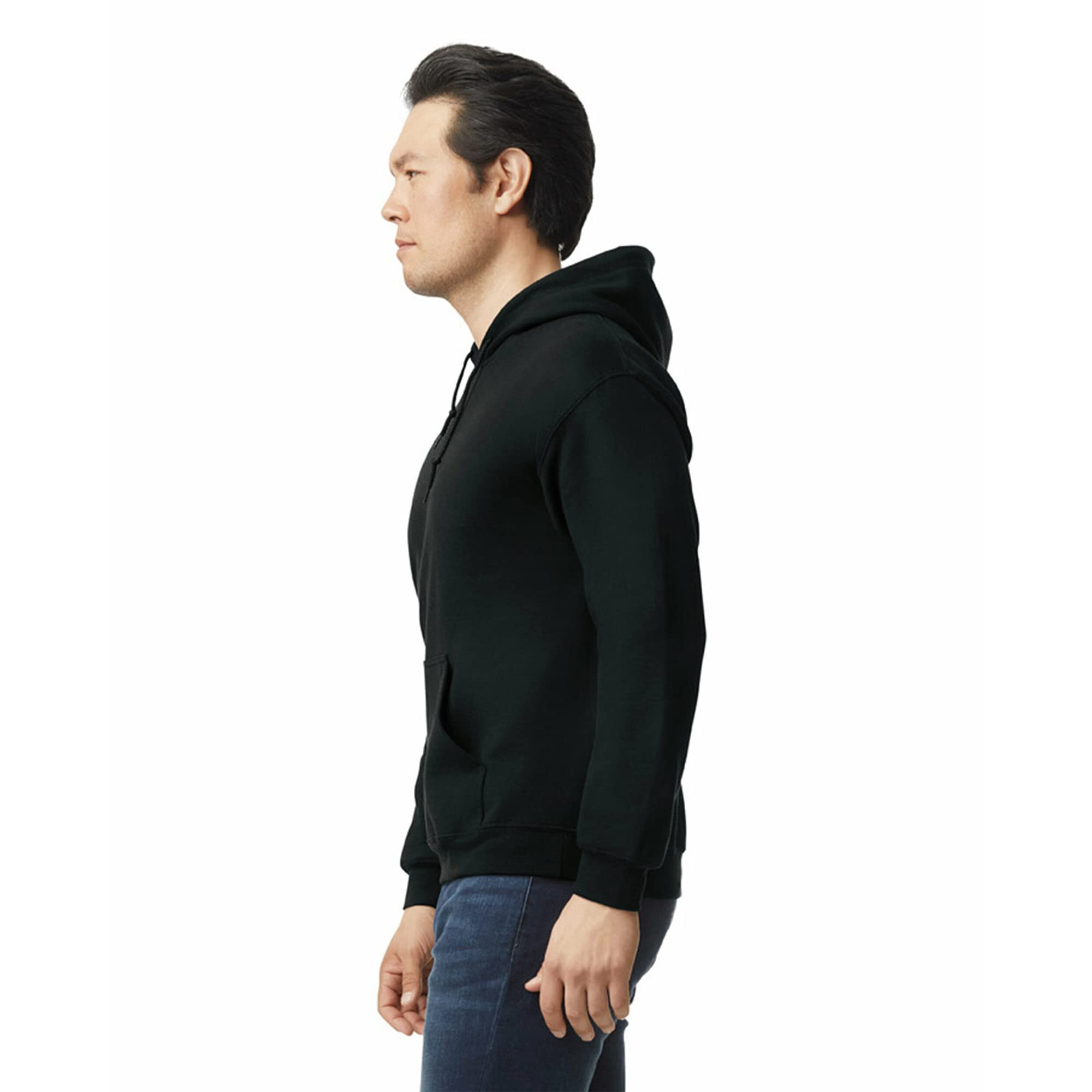Gildan Adult Fleece Hooded Sweatshirt, Style G18500, Black, Large