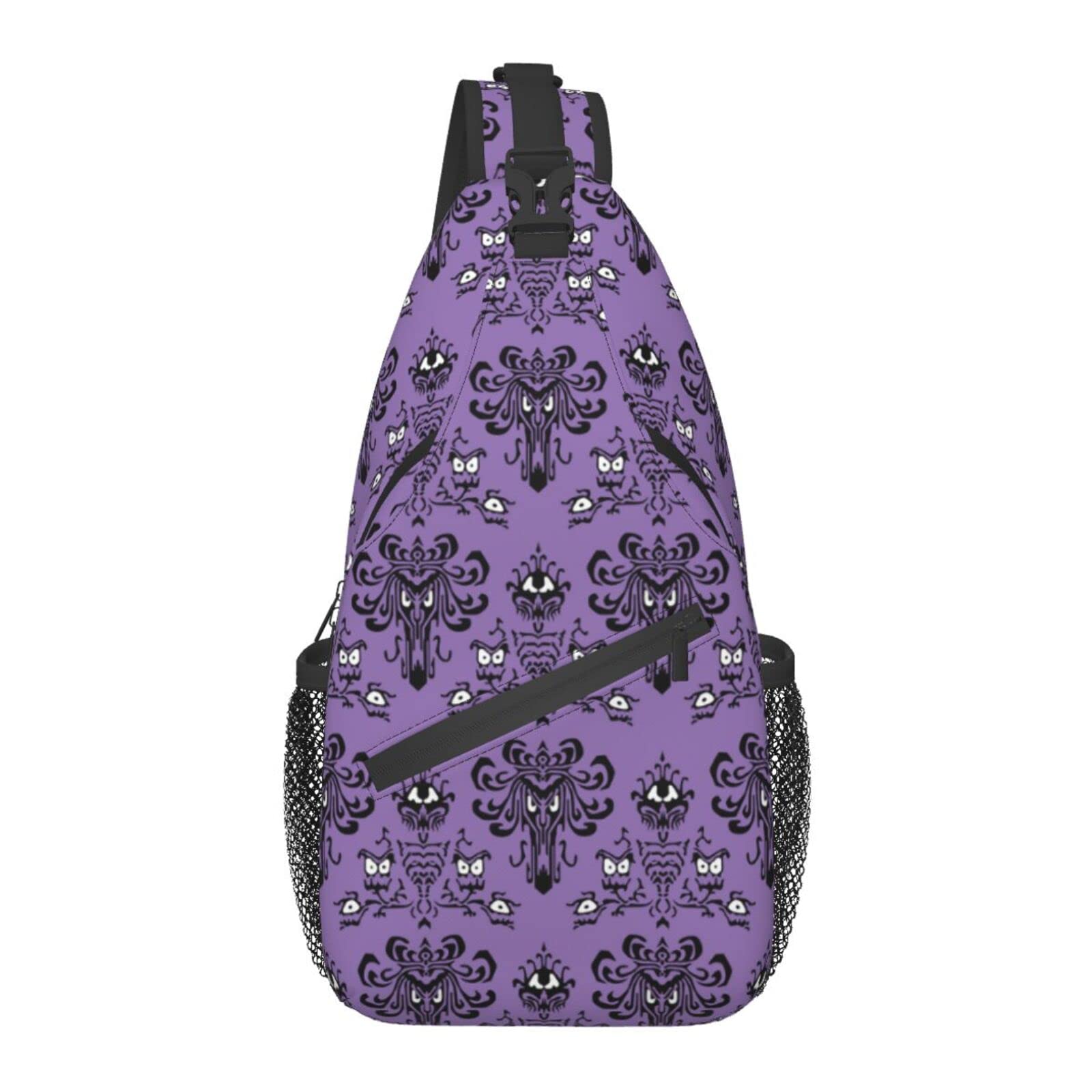 Haunted Mansion Sling Bag Crossbody Travel Hiking Chest Backpack One Shoulder Daypack for Women Men Unisex Cycling Gym