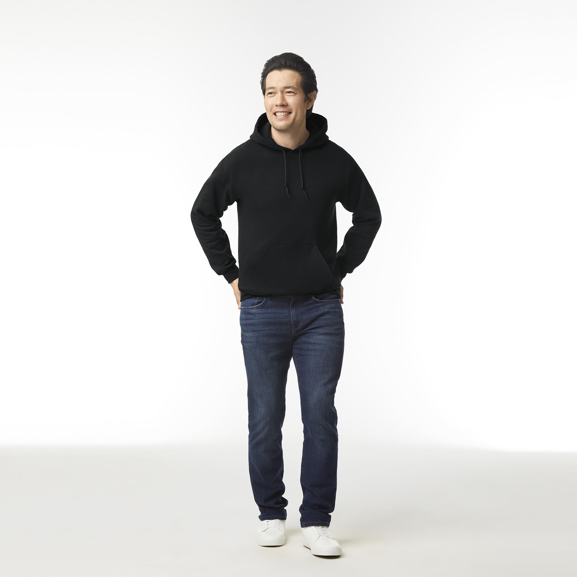 Gildan Adult Fleece Hooded Sweatshirt, Style G18500, Black, Large