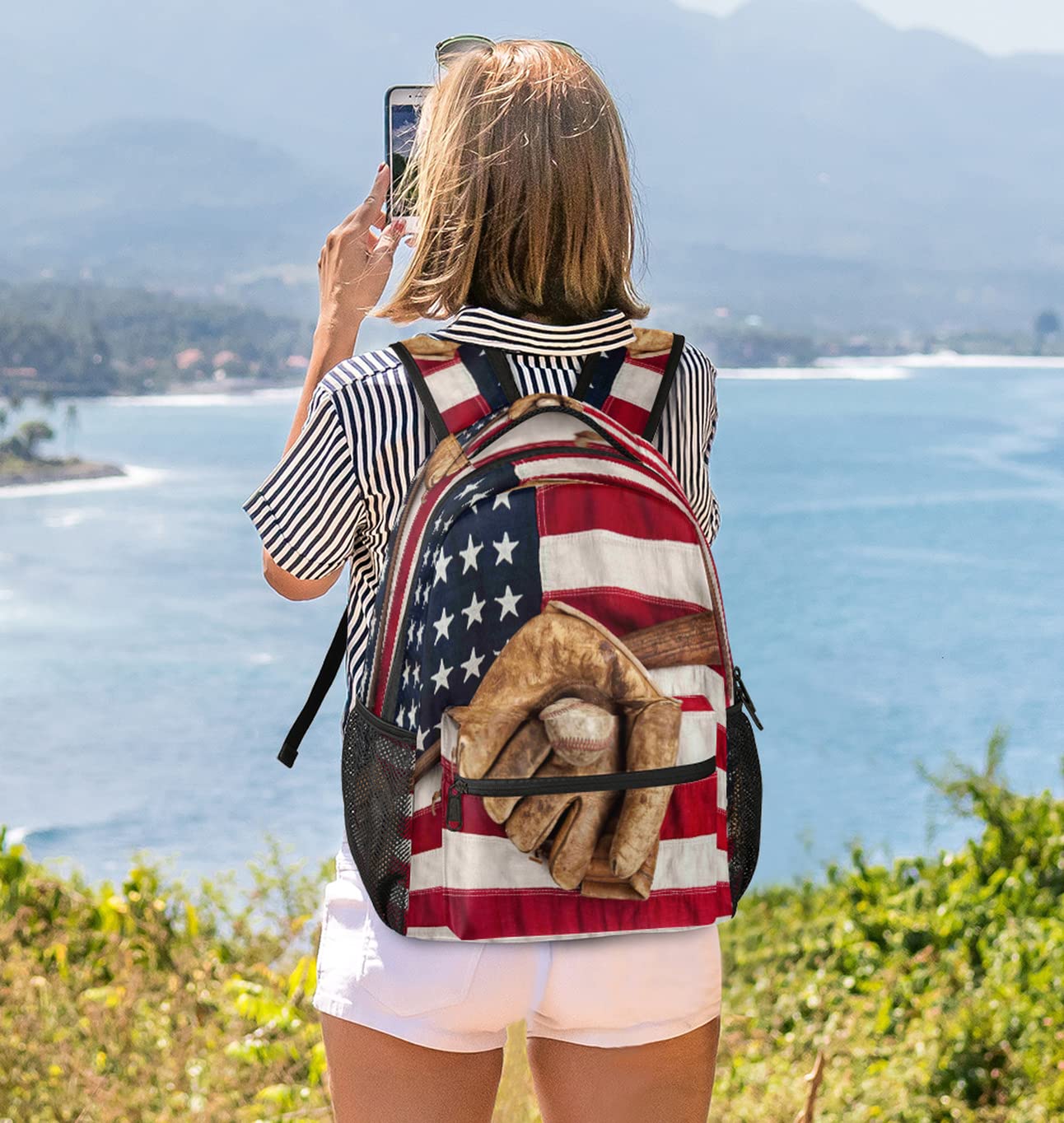 Baseball Backpacks Large 18 Inch Bookbag Shoulder School Computer Hiking Gym Travel Casual Travel Daypack