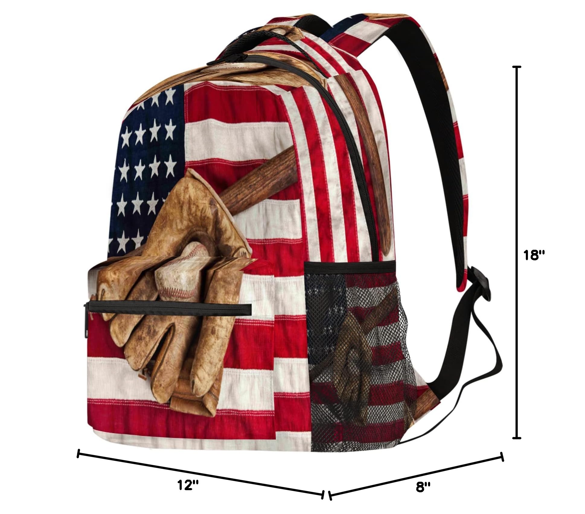 Baseball Backpacks Large 18 Inch Bookbag Shoulder School Computer Hiking Gym Travel Casual Travel Daypack