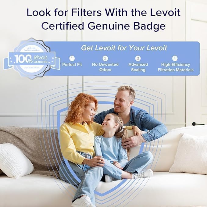 LEVOIT Vital100 Air Purifier Replacement, True HEPA High-Efficiency Activated Carbon Filter, Vital 100-RF, 2 Pack, White