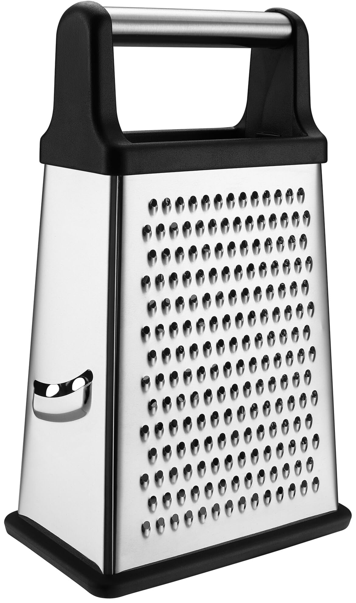 Professional Box Grater, Stainless Steel with 4 Sides, Best for Parmesan Cheese, Vegetables, Ginger, XL Size, Black