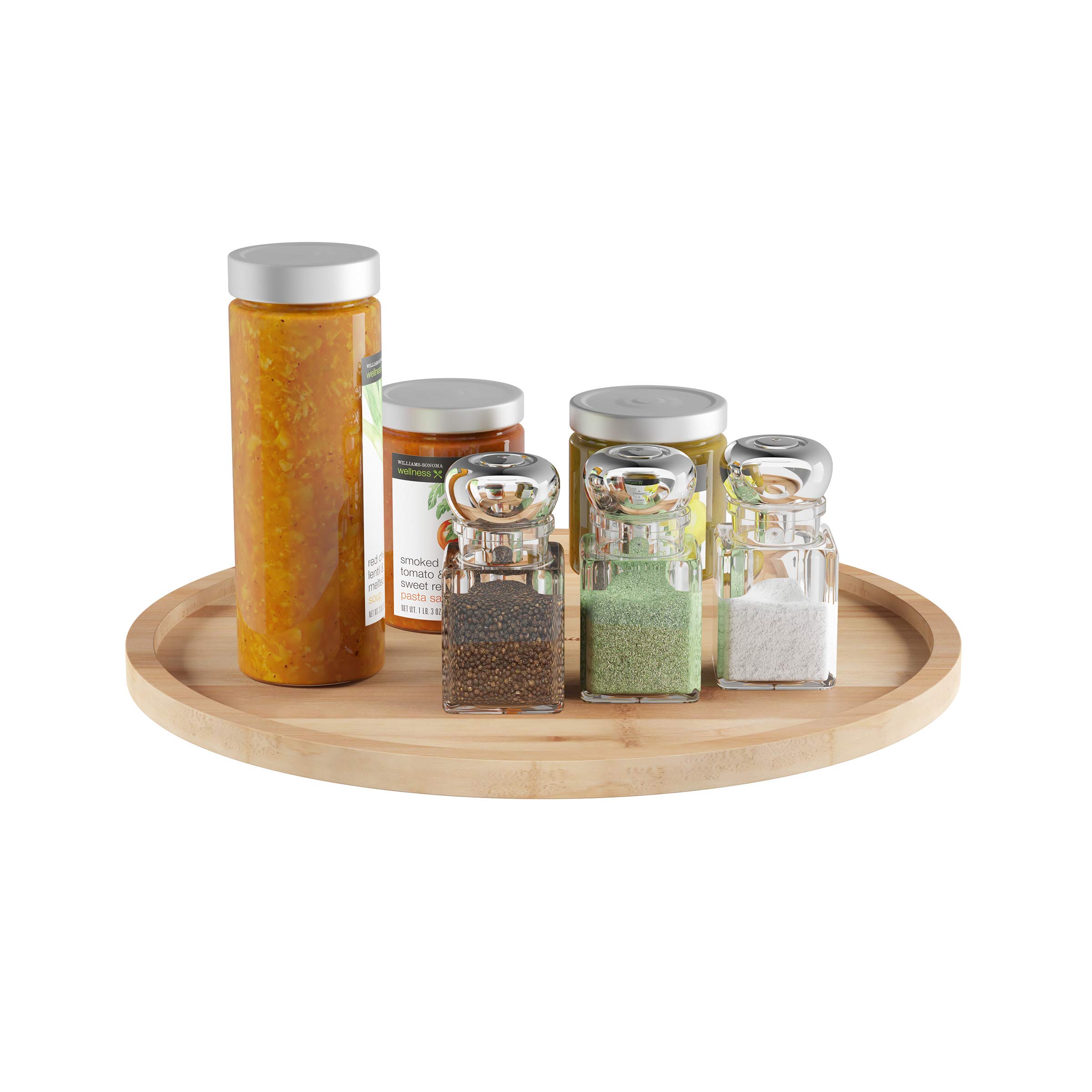 Lazy Susan – All-Natural Bamboo Round Single Tier Turntable Kitchen, Pantry and Vanity Organizer and Display with 14 Inch Diameter by Classic Cuisine