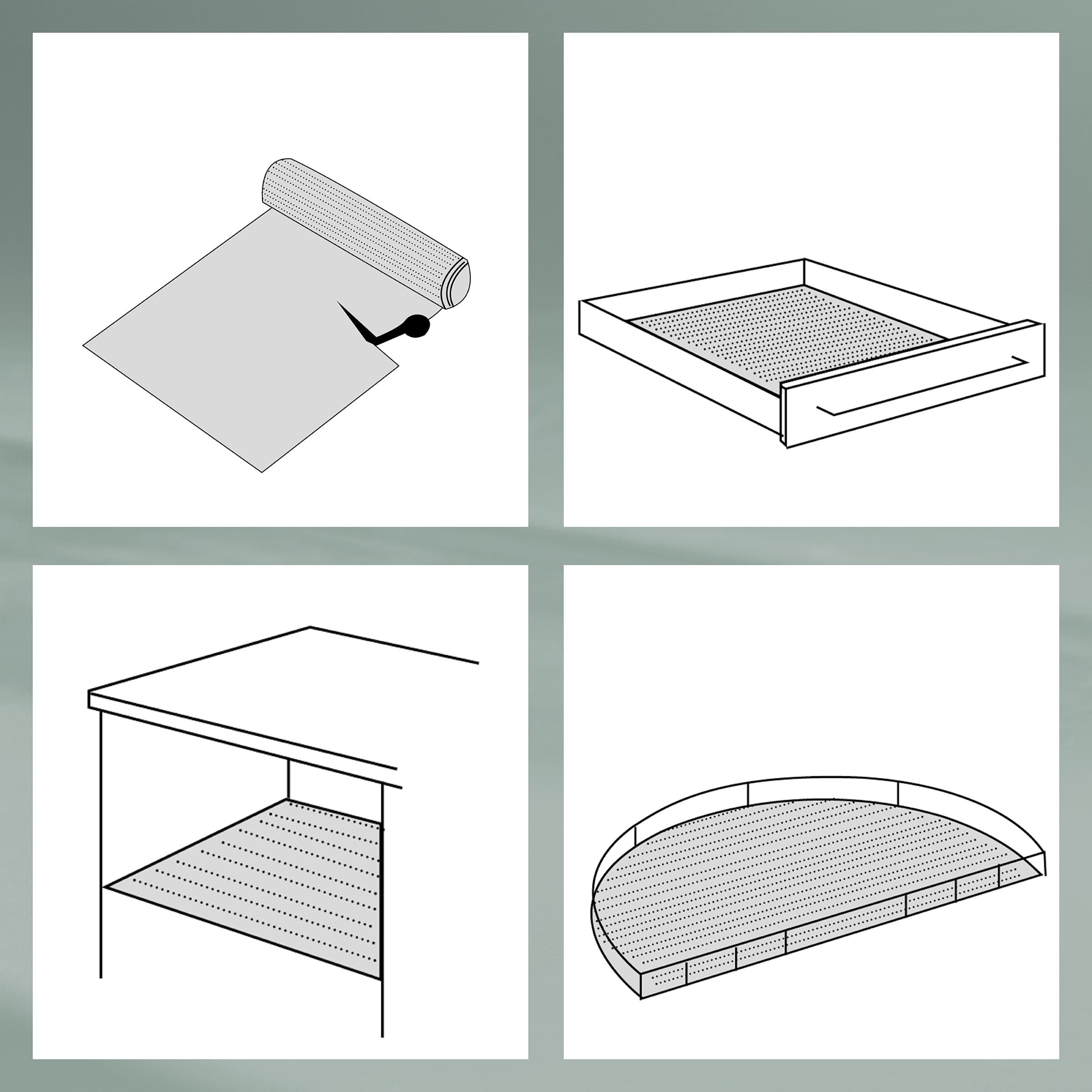 Kela Drawer Liners for Drawers, Shelves, or Cabinets, Transparent Plastic, Cut to Size, 59 in. x 19.7 in, Set of 4, Reduces Slips, Protects Againsts Scratches