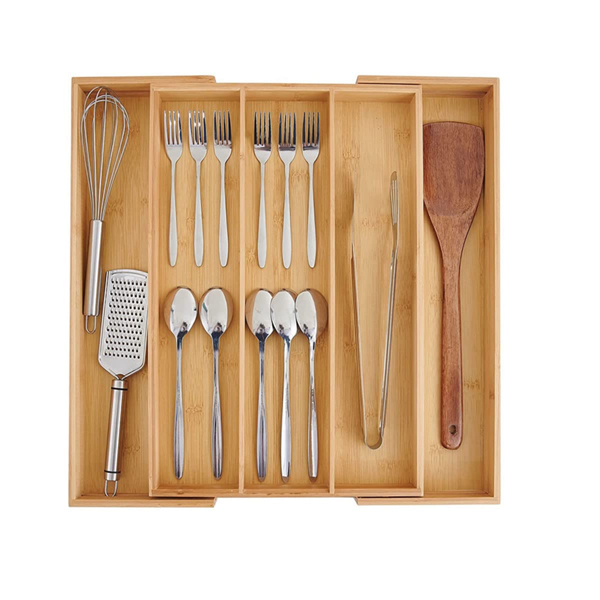 Expandable Drawer Organizer - Premium Cutlery and Utensil Tray for Silverware, Flatware, Knives in Kitchen, Bedroom, Living Room