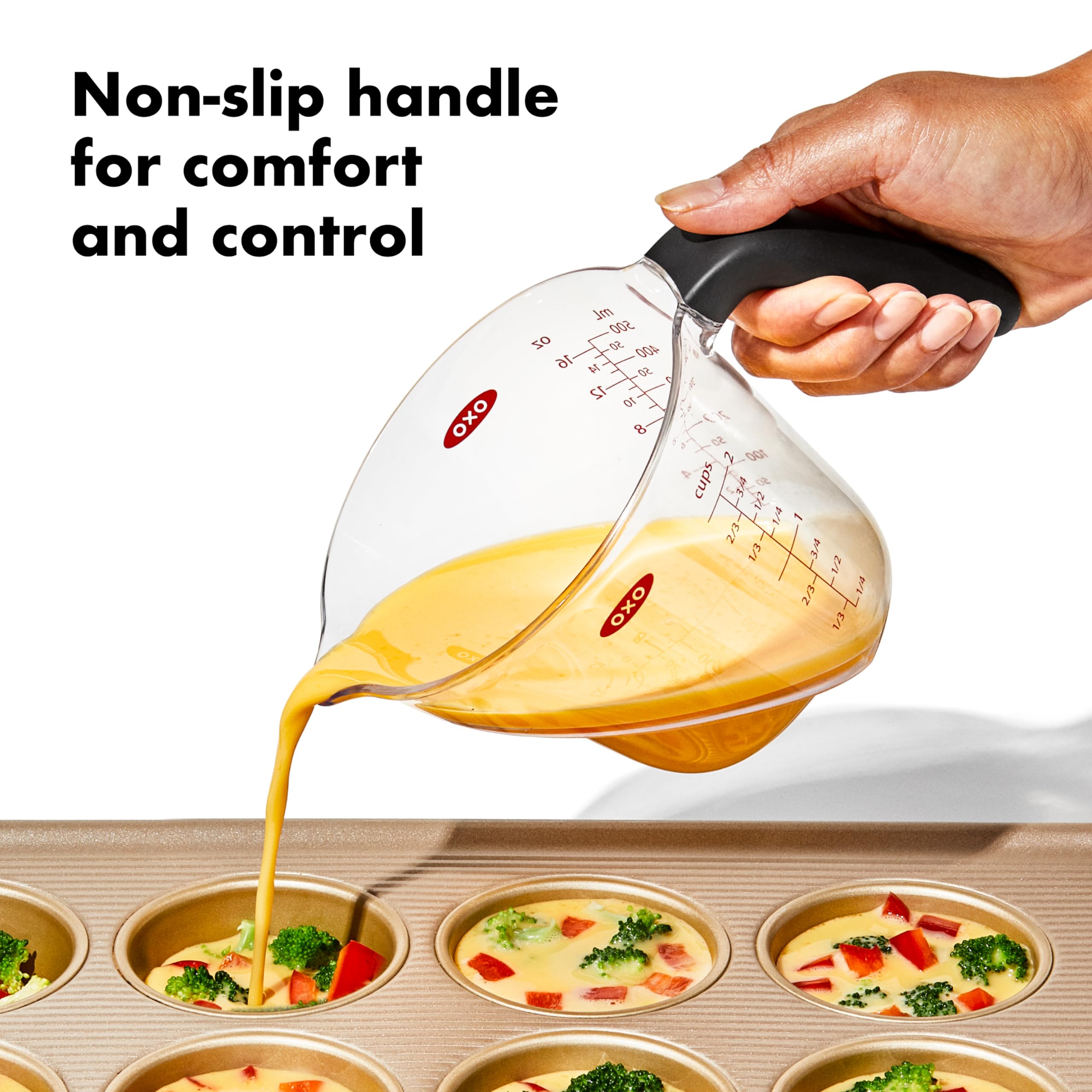 OXO Good Grips 3-Piece Angled Measuring Cup Set, Black