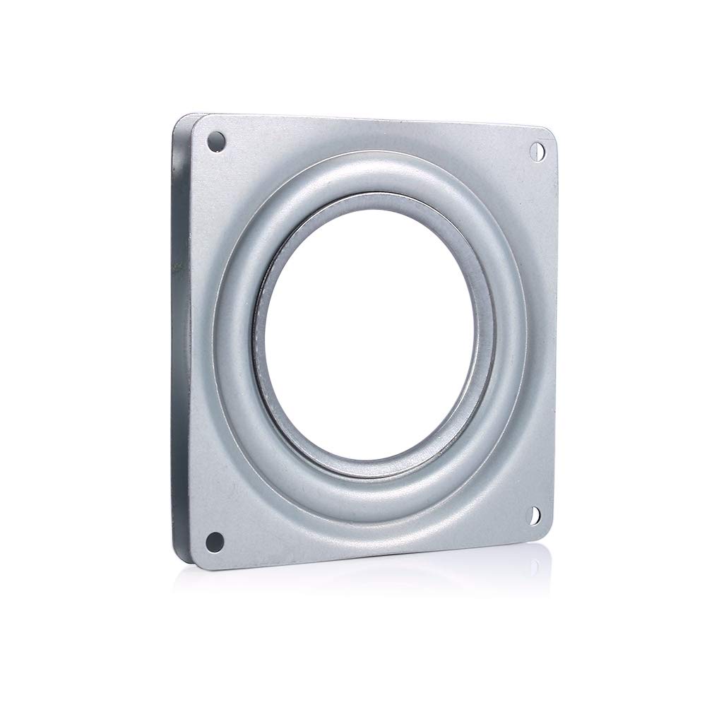 Gorgeri Table Swivel Plate, Small Lockable Turntable 4in Galvanized Steel Square Rotating Swivel Plate Metal Lazy Susan Bearing Turntable TV Rack Desk Tool Turntable Swivel
