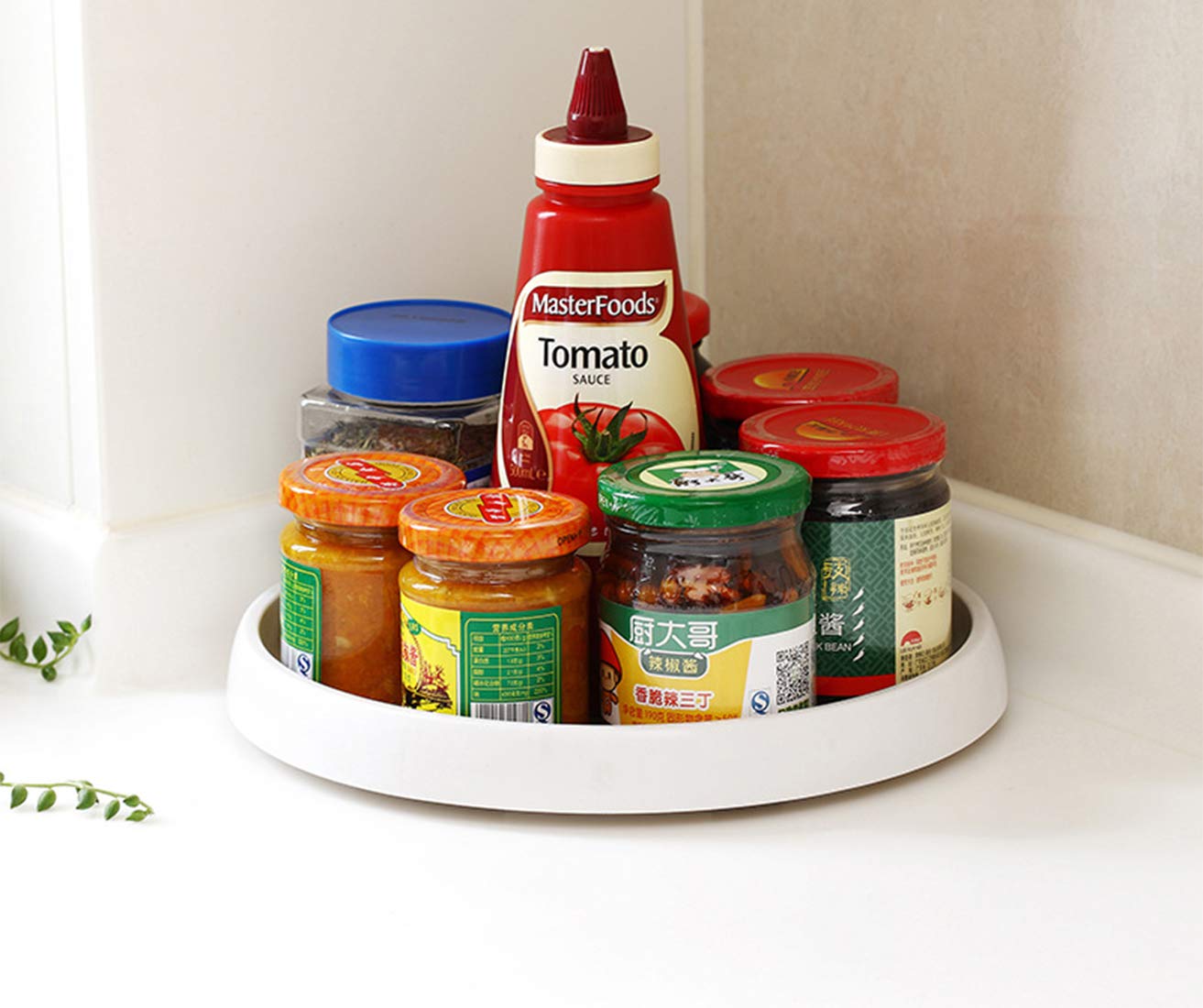 Lawei 2 Pack Lazy Susan Turntable - 10 Inch Non-Slip Lining Rotating Organizer Spice Storage Rack for Cabinet Pantry Refrigerator Countertop Spinning Organizer for Spices Condiments Baking